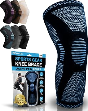 POWERLIX Knee Compression Sleeve - Best Knee Brace for Knee Pain for ...