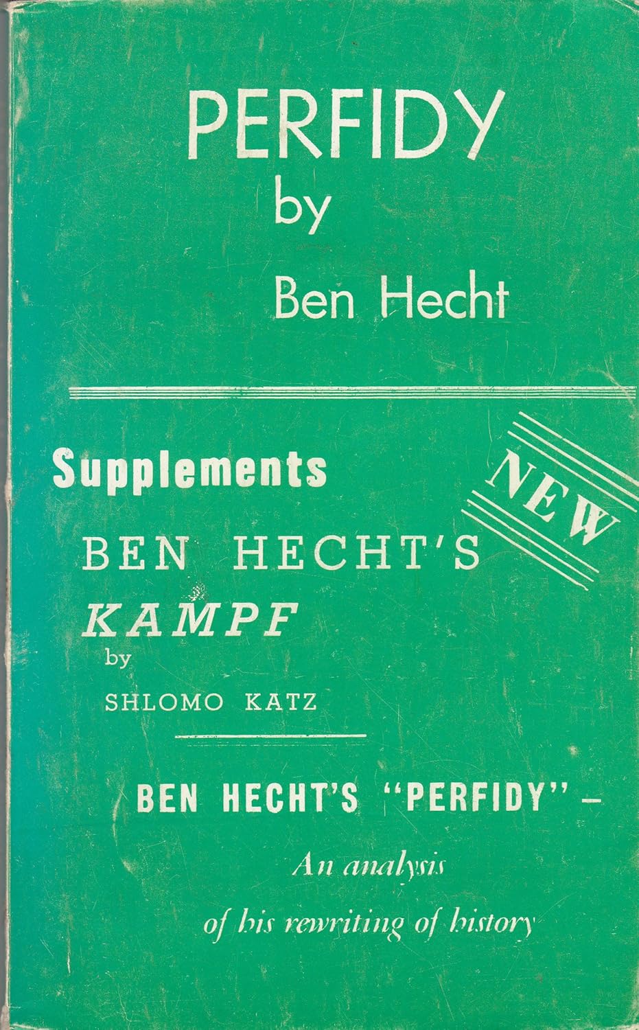 PERFIDY BY BEN HECHT WITH CRITICAL SUPPLEMENTS: Ben Hecht: Amazon.com ...