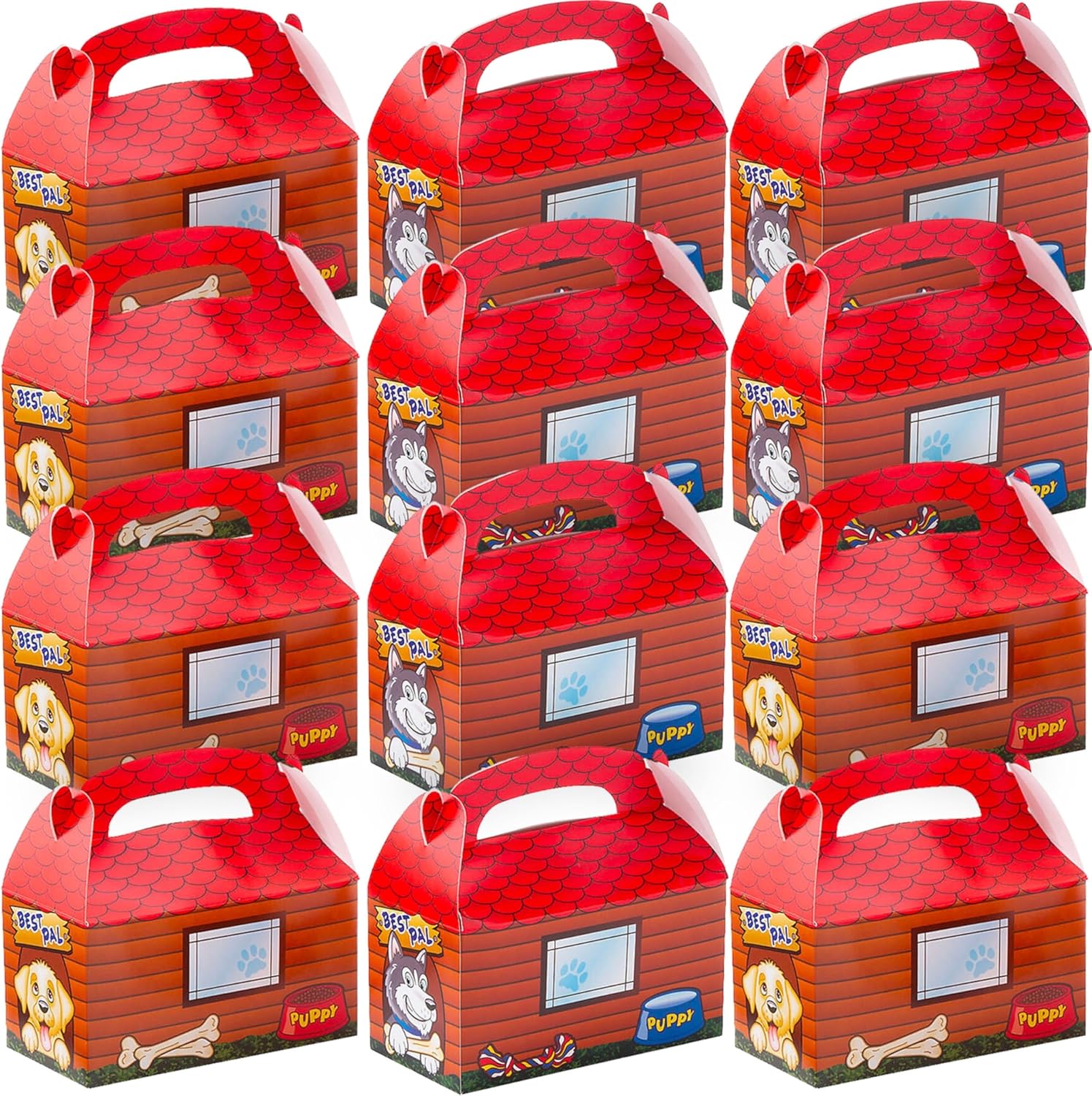 Amazon.com: Fun Express Dog House Favor Boxes for Party - Set of 12 ...