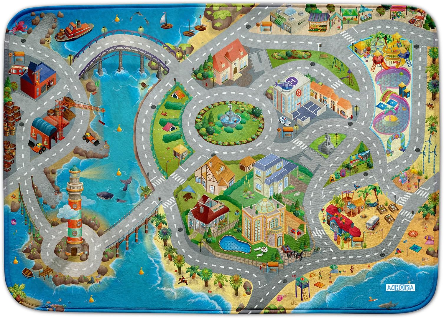 Pergamon Straßenteppich Beidseitig Kinder Spielteppiche für ...
