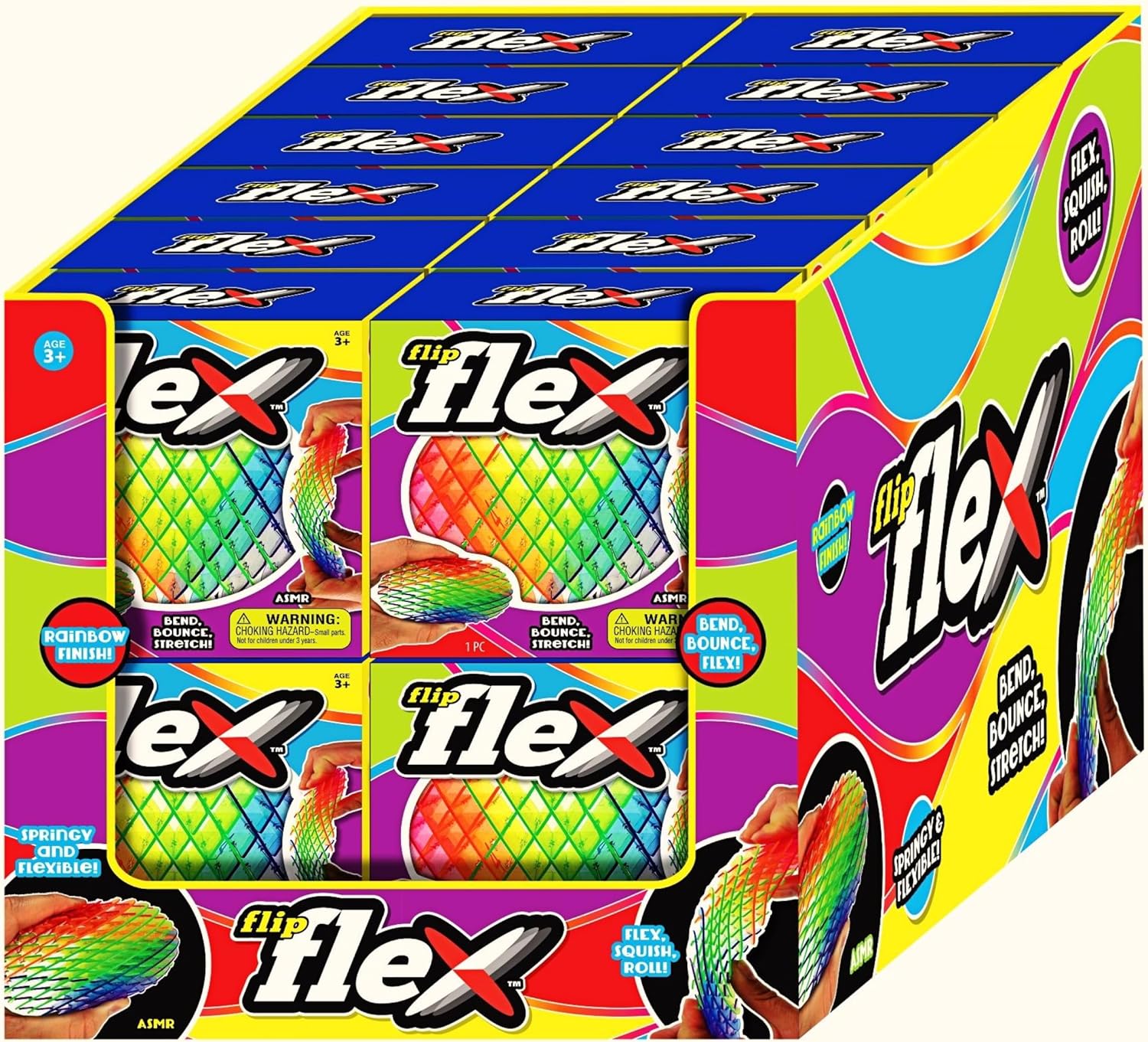 Amazon.com: JA-RU Flip Flex Rainbow Fidget Worm Toy (24 Units) Cool ...