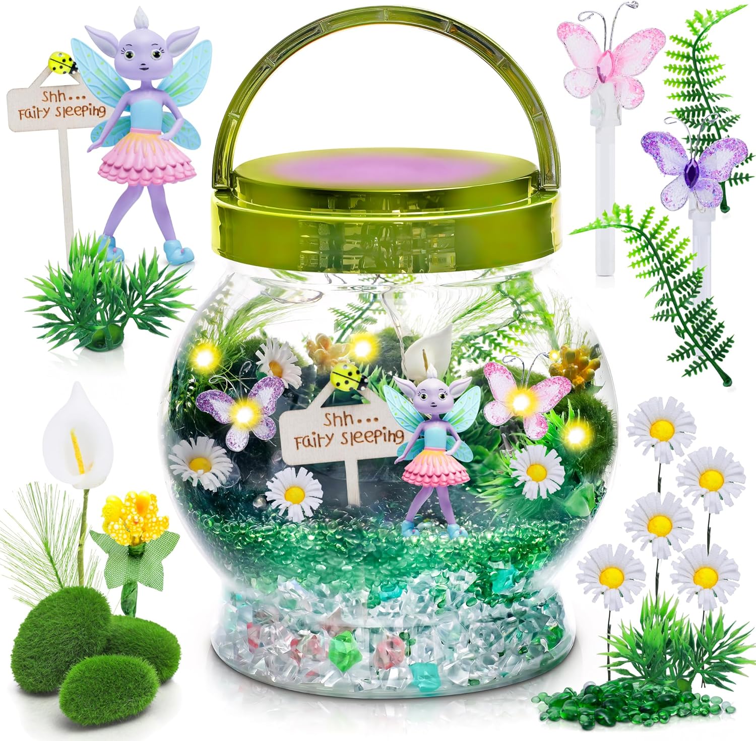 Amazon.com: Fairy Garden Kit - DIY Light Up Terrarium Kit for Kids ...