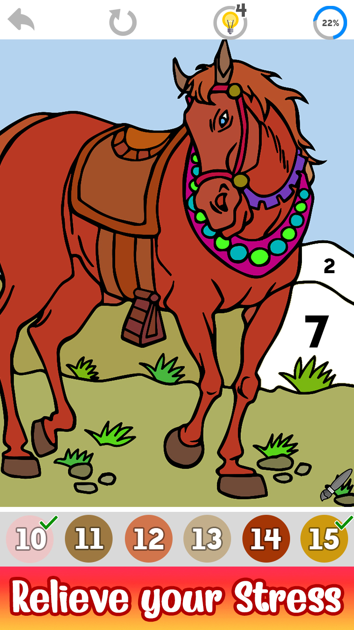 Horse Color by Number Book - Animals Grownups Paint + Glitter + Crayon ...