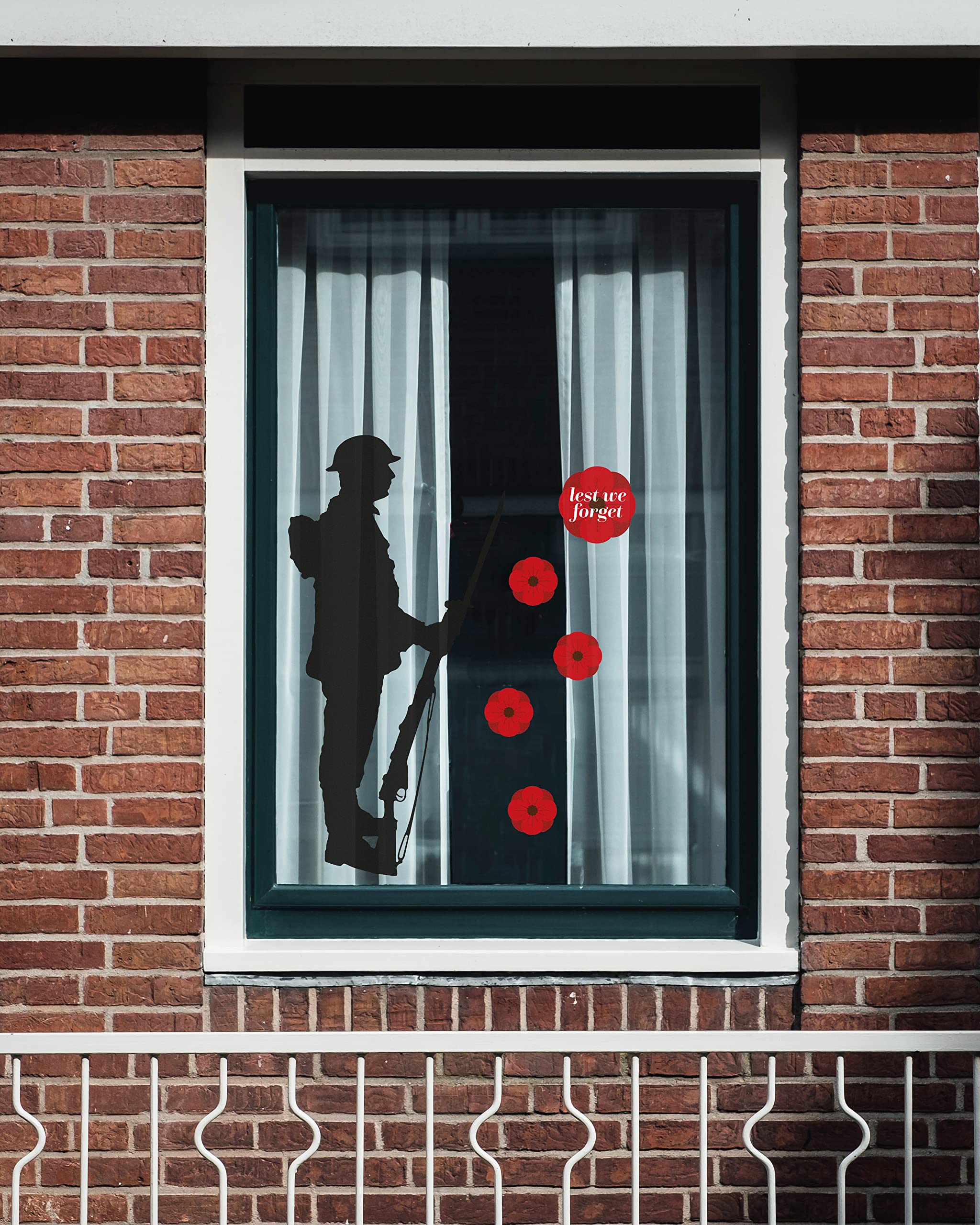 Medium Remembrance Soldier Silhouette Window Sticker for Glass ...