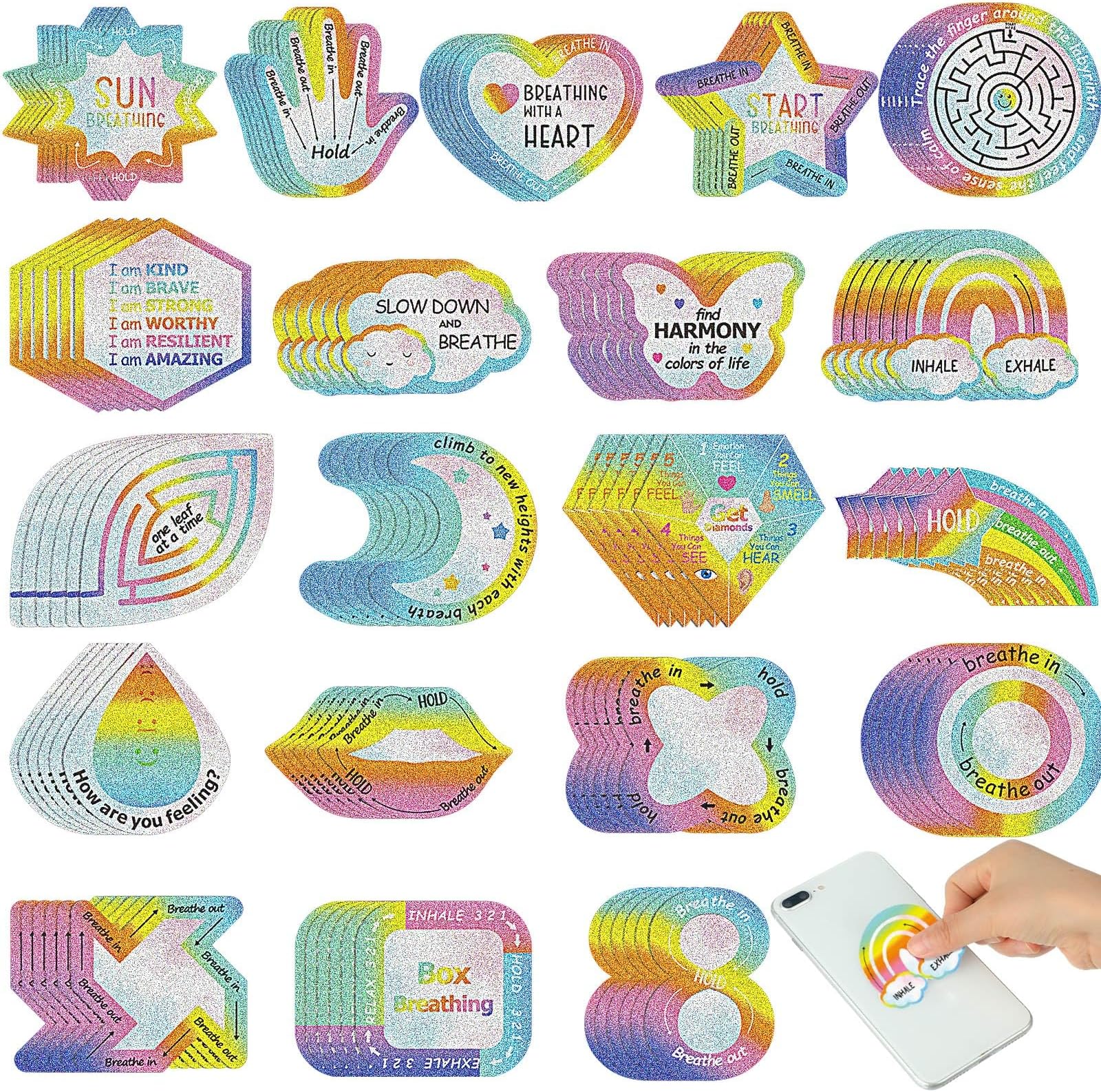 Amazon.com : Fulmoon 120 Pcs Anxiety Sensory Stickers Textured Sensory ...
