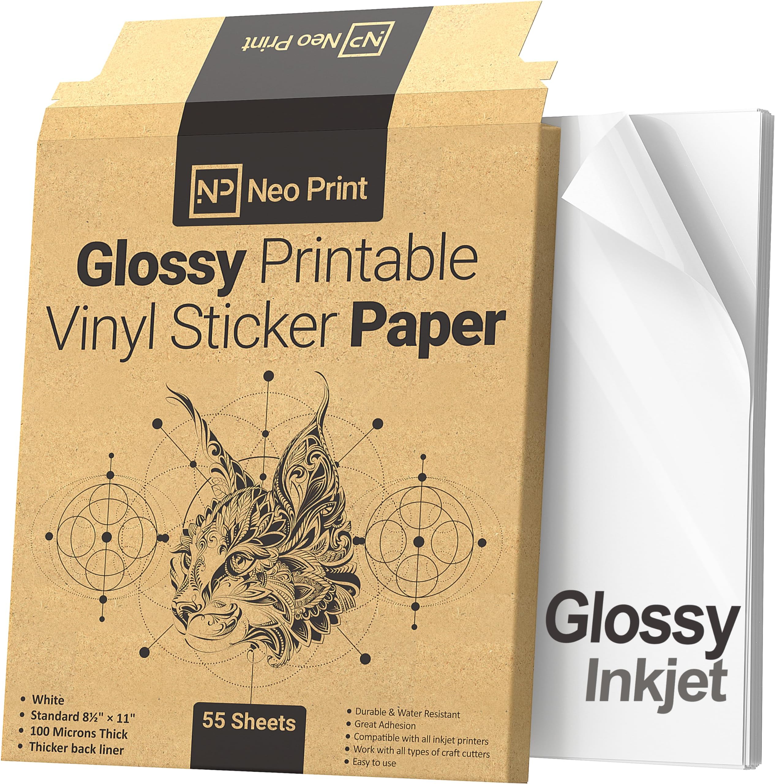Amazon.com : Sticker Paper for Inkjet Printer - (30 Sheets), 8.5 x 11 ...