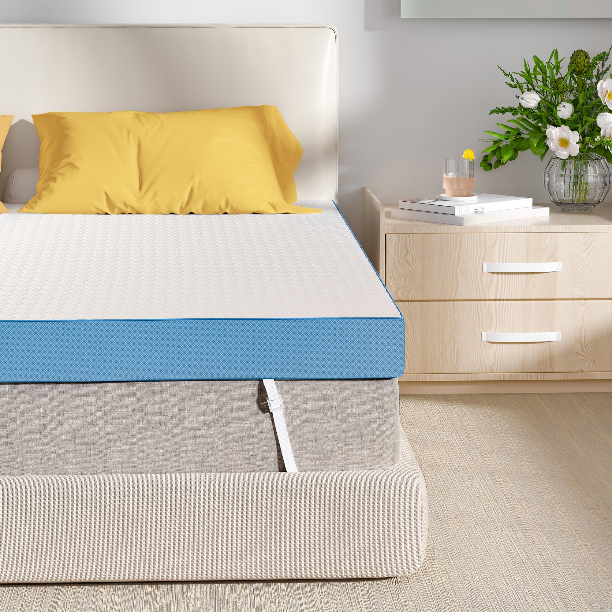 Amazon.com: 3 Inch Firm Mattress Topper Full Size 54x75 Inch Extra ...