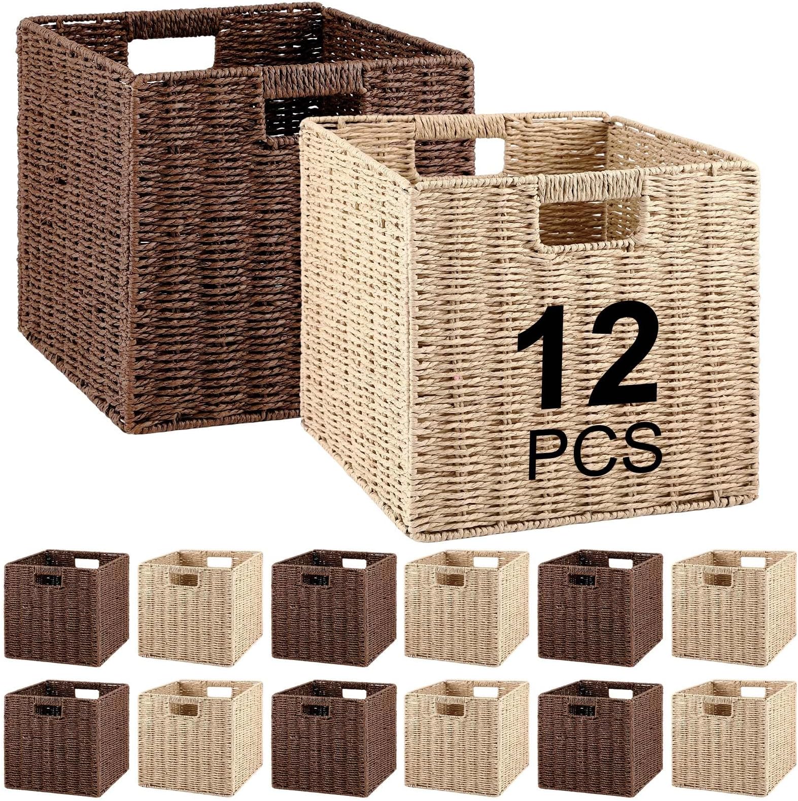 Amazon.com: Casafield Set of 3 Water Hyacinth Storage Baskets with ...