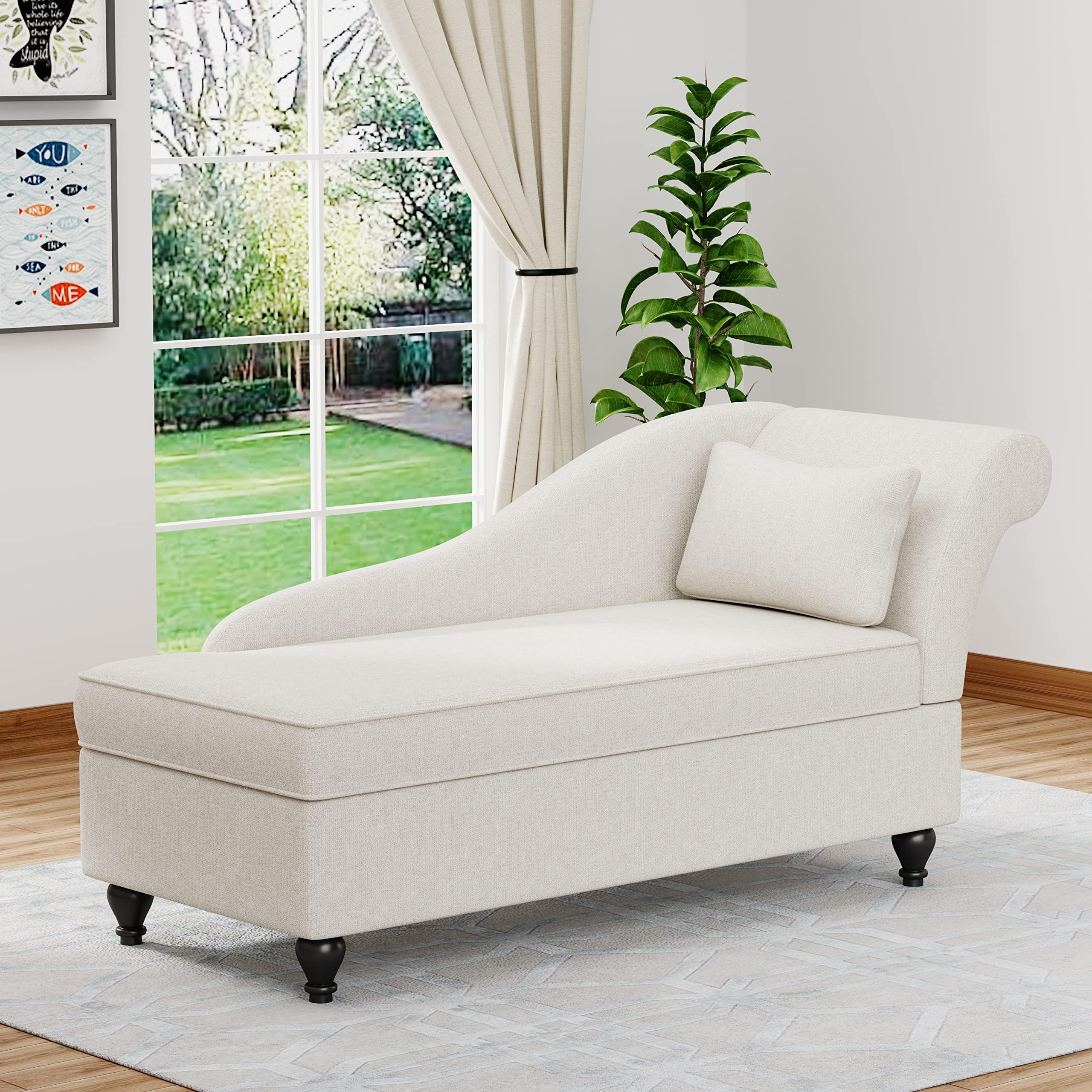 Amazon.com: Merax 65" Modern Fabric Chaise Lounge Couch with Left Arm ...