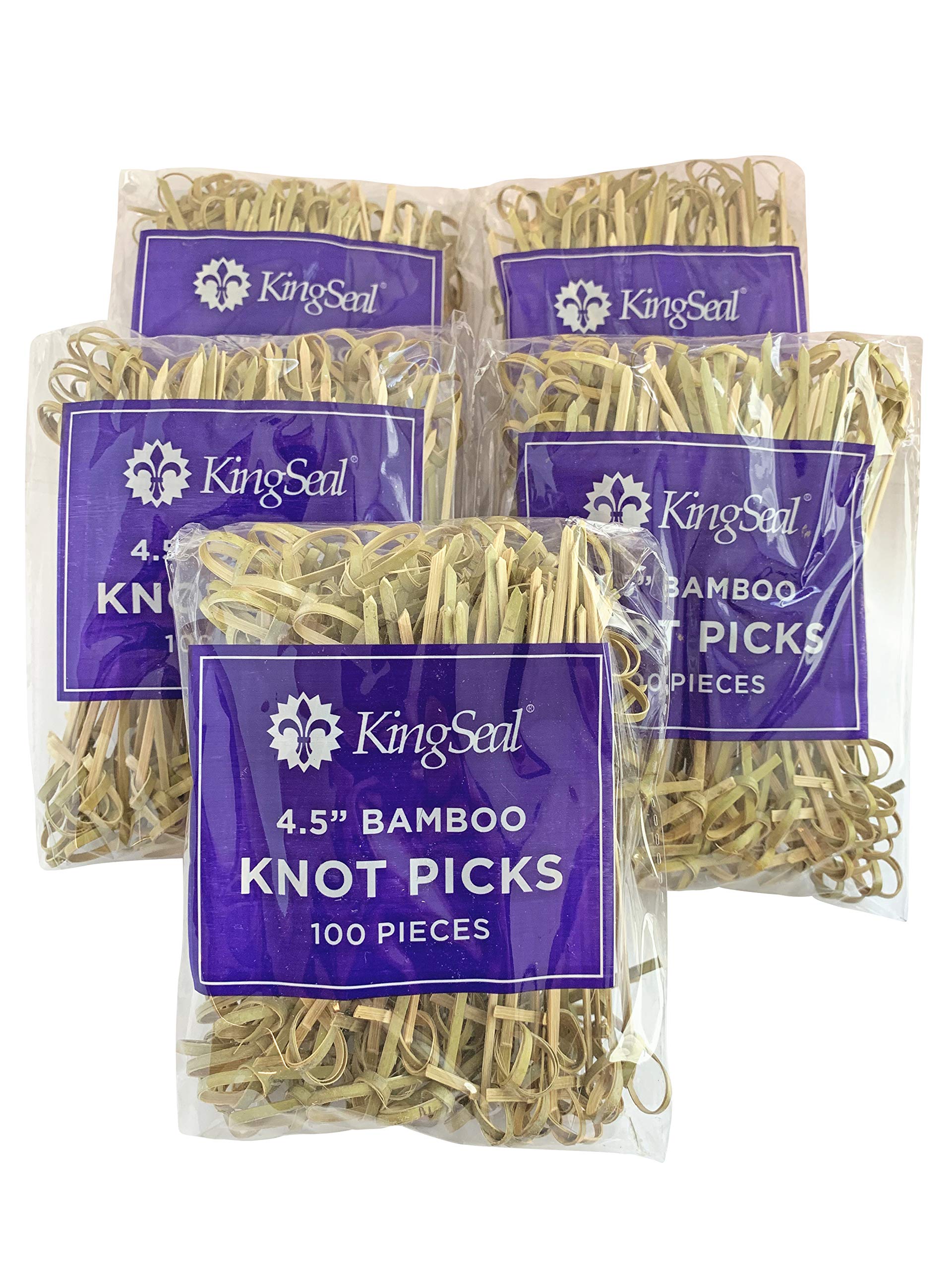 Snapklik.com : 500 Count KingSeal Bamboo Wood Flower Knot Picks
