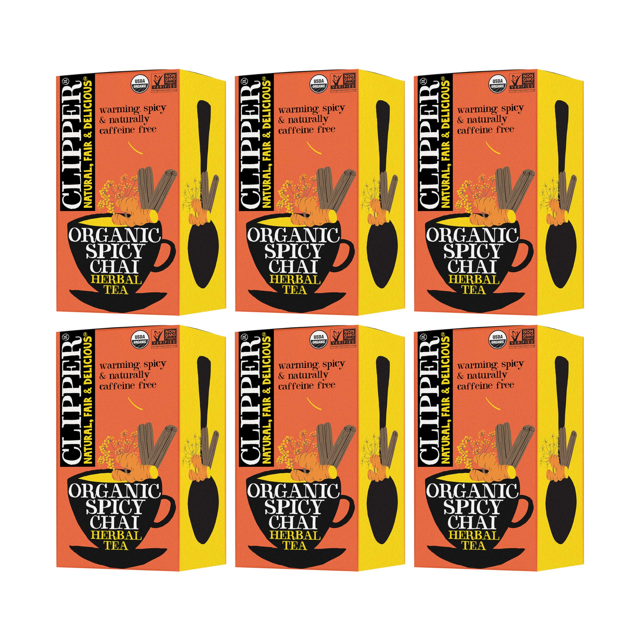 Amazon.com : Clipper Tea Organic Spicy Chai Herbal Tea, Organic, Non ...