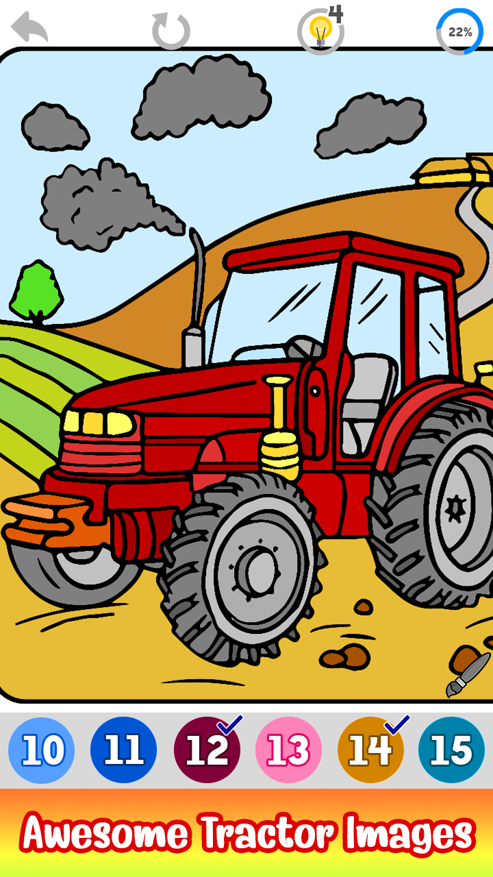 Aplicación Tractors Color By Number Book - Vehicles Coloring Game en ...