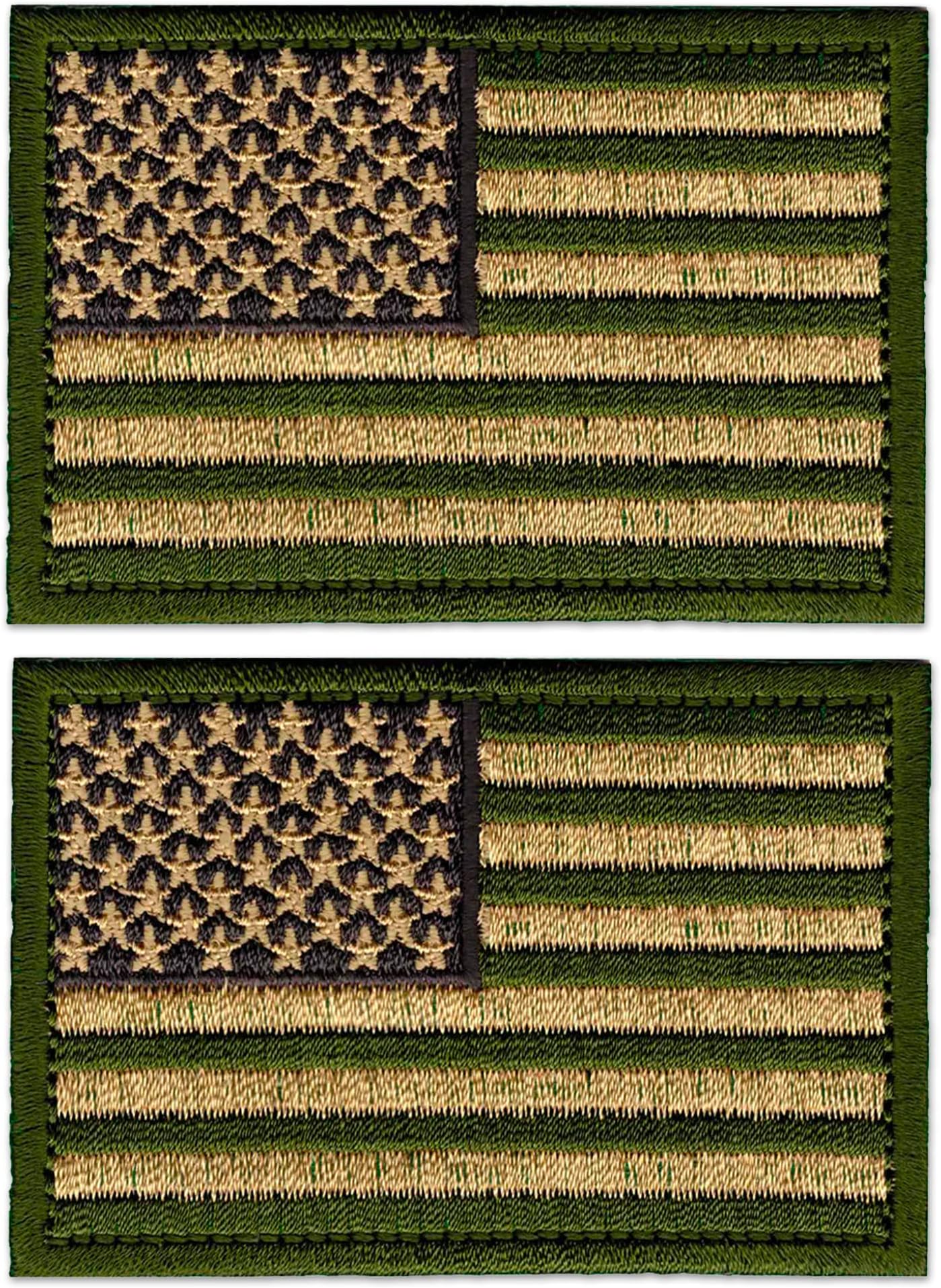 Amazon.com: Black & Traditional American Flag Patches (4-Pack) Iron On ...