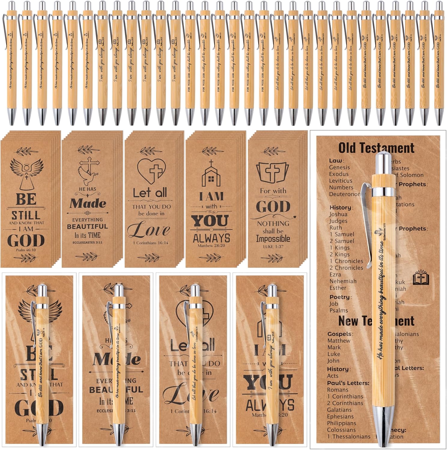 Amazon.com : Haooryx Christian Bible Pen Bookmark - 30-Piece Christian ...
