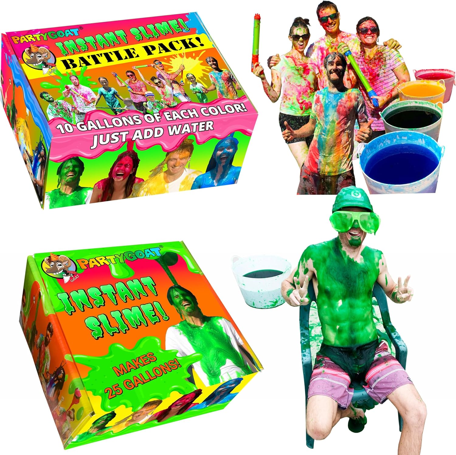Amazon.com: Instant Slime Battle Pack (40 Gallons) and Extra Green ...