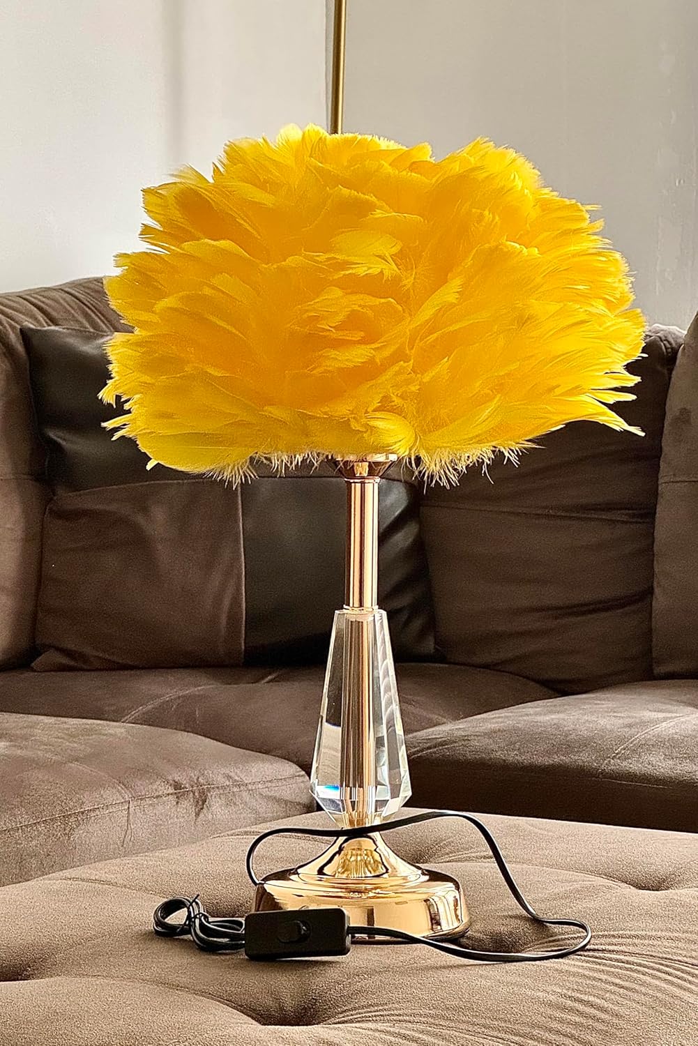 Feather Flower Lamp Asthetic Modern Nightstand for Bedroom Decor ...