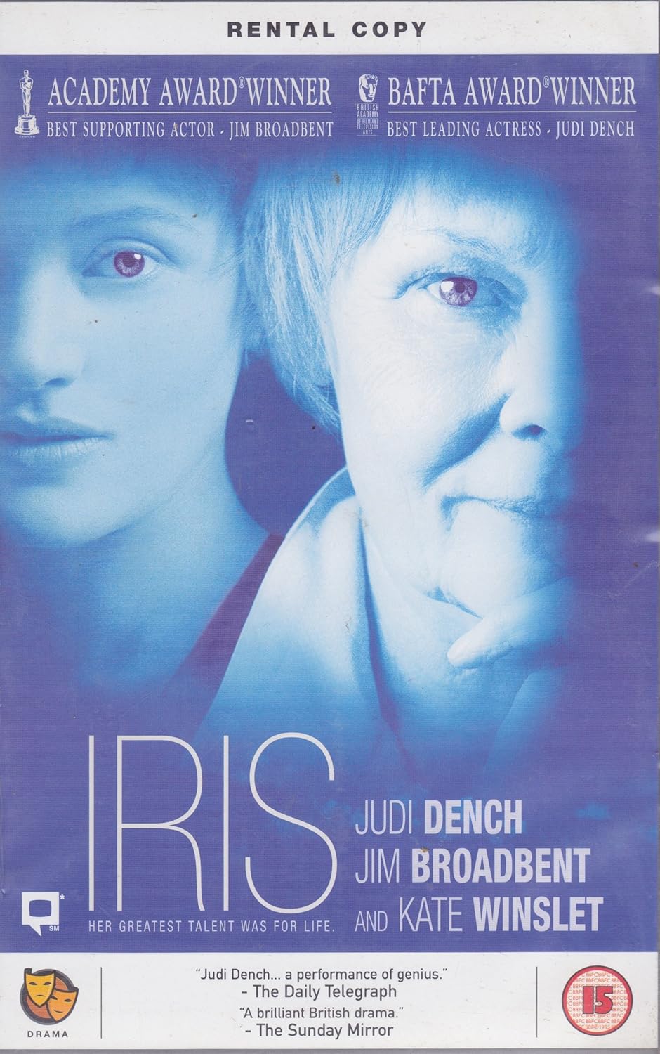 Iris [UK-Import] [VHS] : Dench, Judi, Broadbent, Jim, Winslet, Kate ...