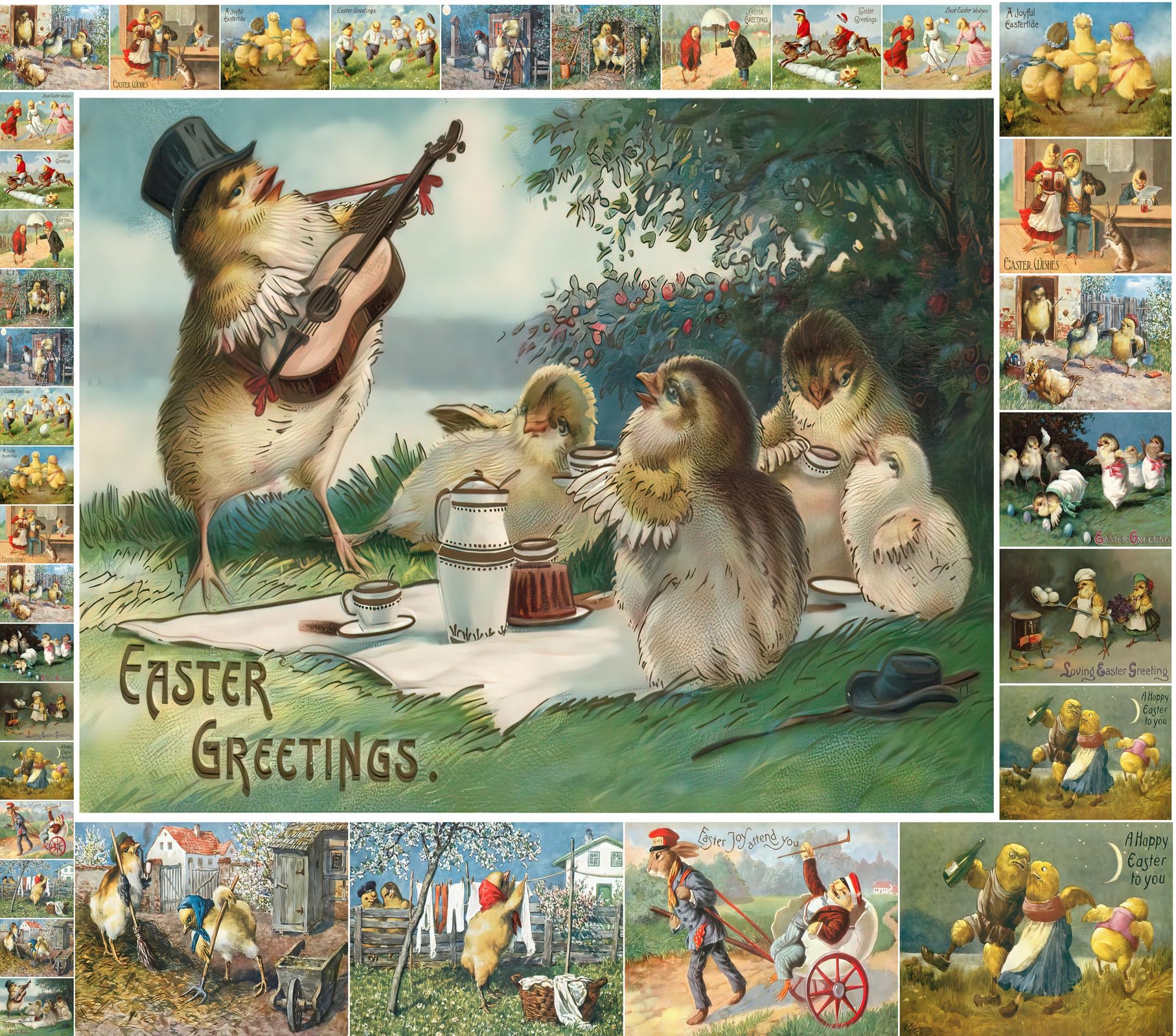 Decoupage Paper Pack (21 Sheets 6"x8") Funny Easter Chicks Scenes FLONZ ...