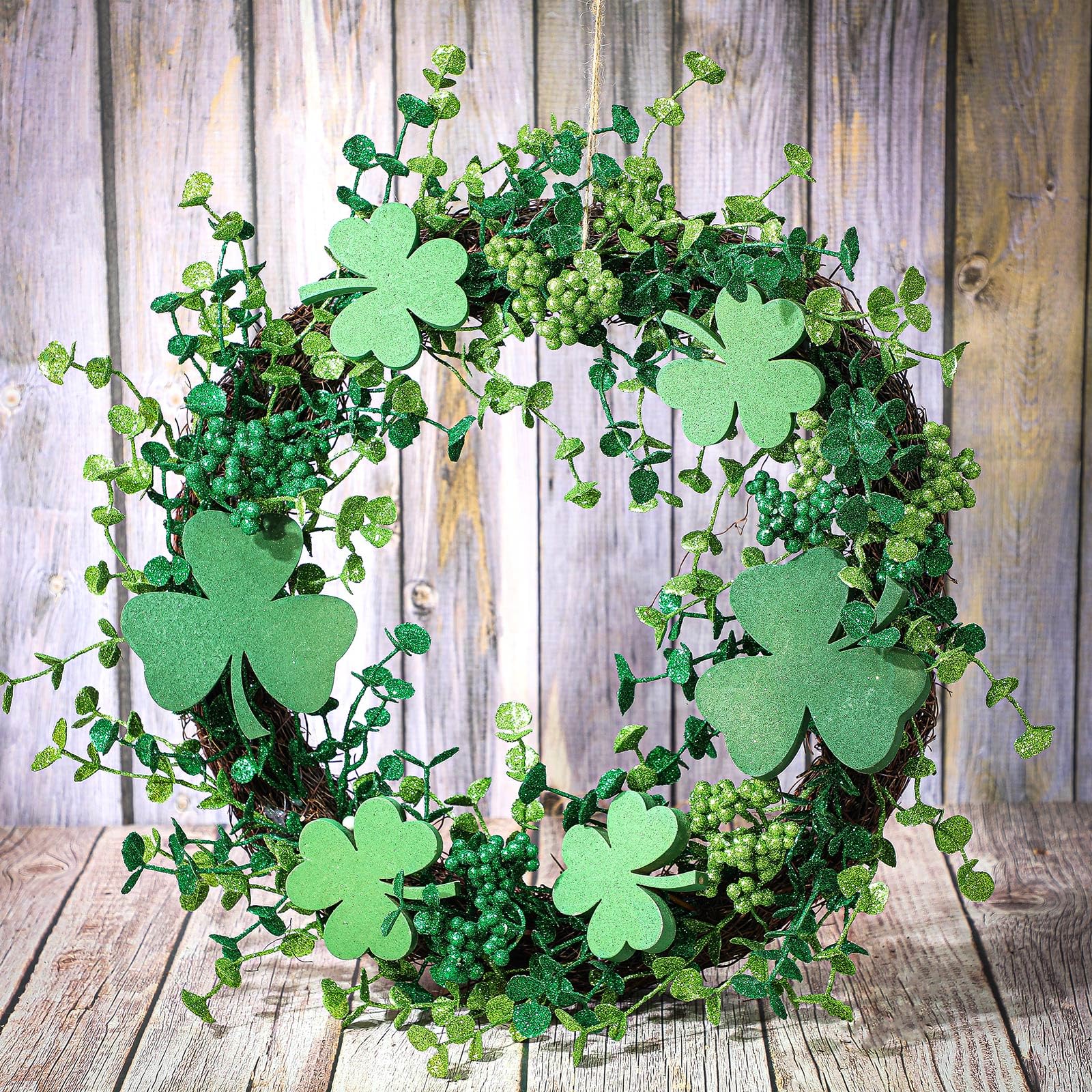 Hotop 18 Inch St Patrick's Day Front Door Shamrock Wreath Lucky ...