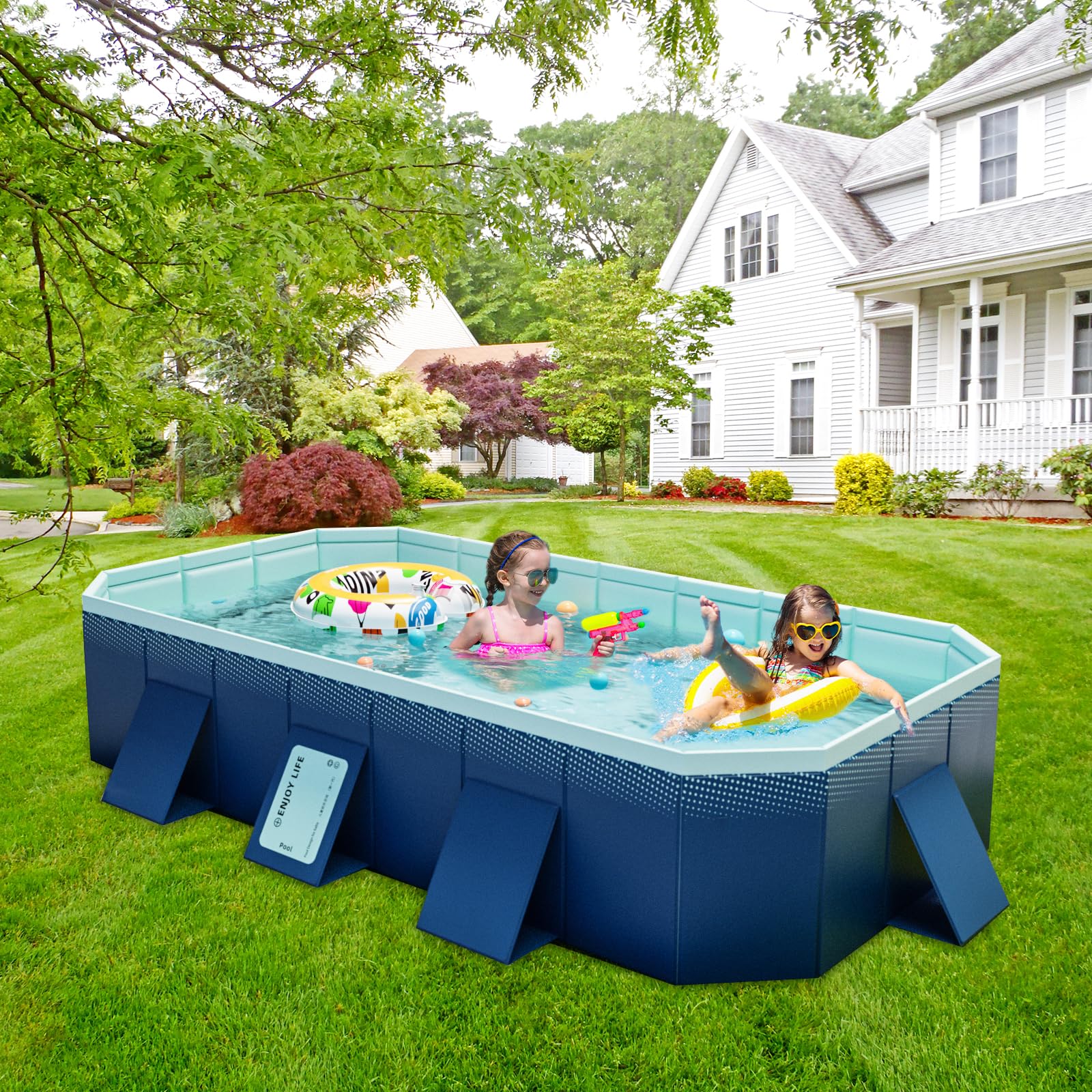 Amazon.com: Foldable Non-Inflatable Pool Swimming Foldable Pool for ...