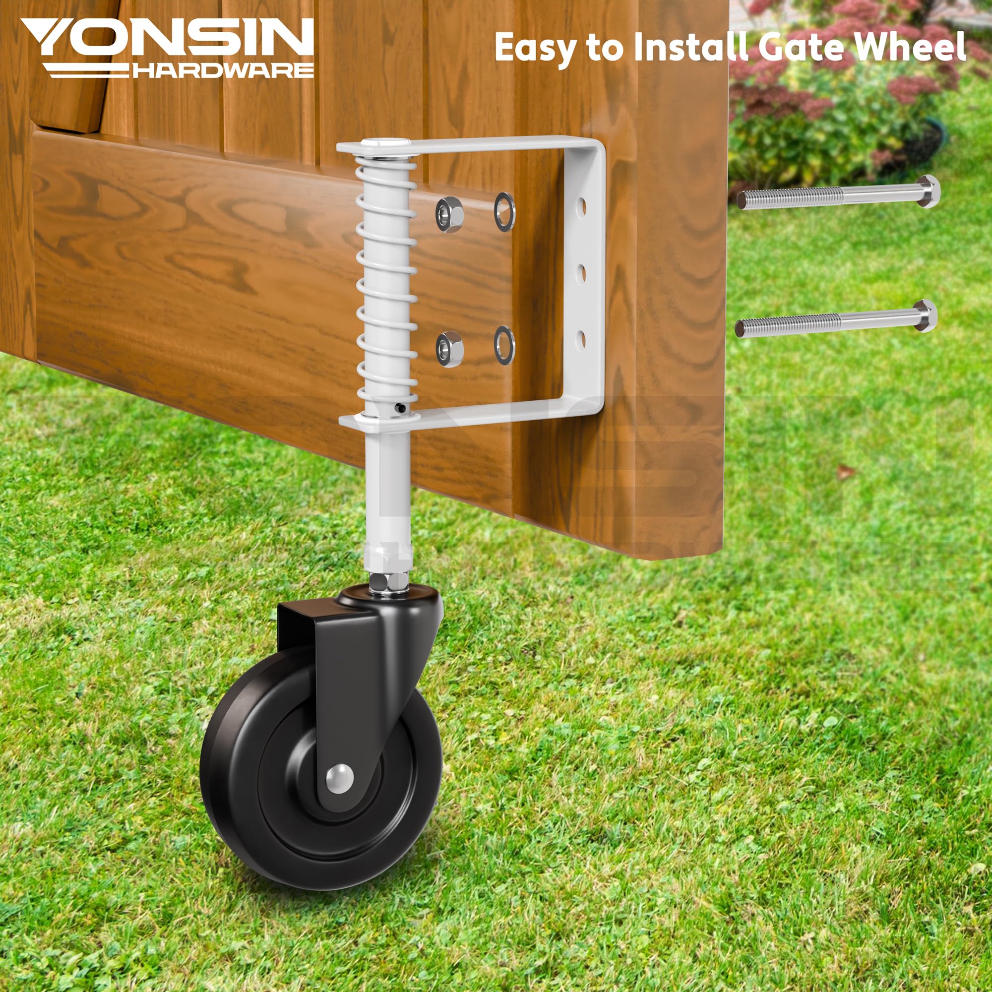 Snapklik.com : YONSIN 4" Heavy Duty Spring Loaded Gate Caster, Drag Wheels