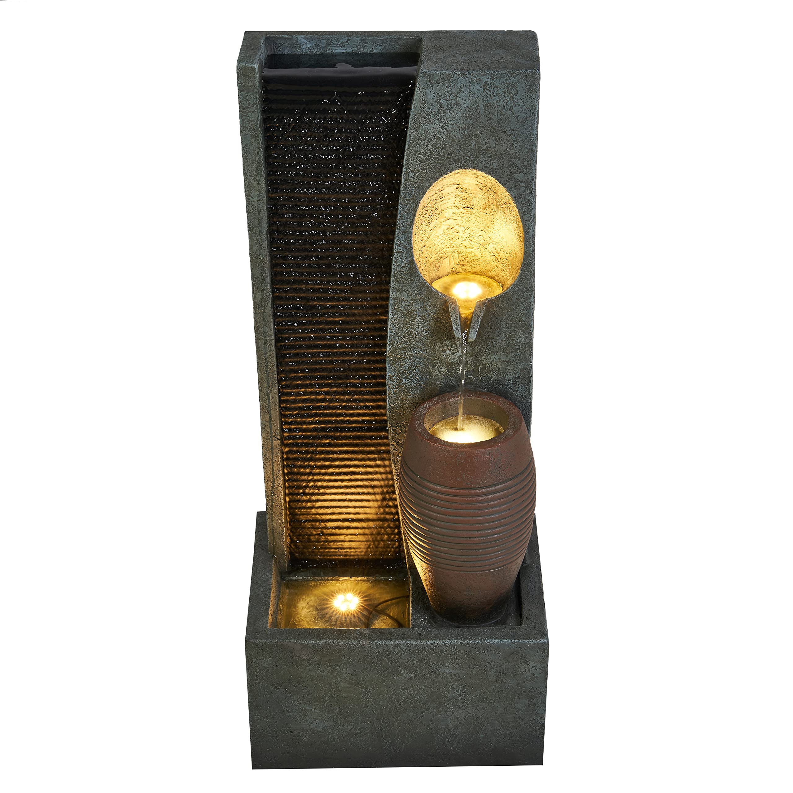 Amazon.com: Hi-Line Gift Ltd. 32' H Rainfall Vase Fountain with 3 Warm ...