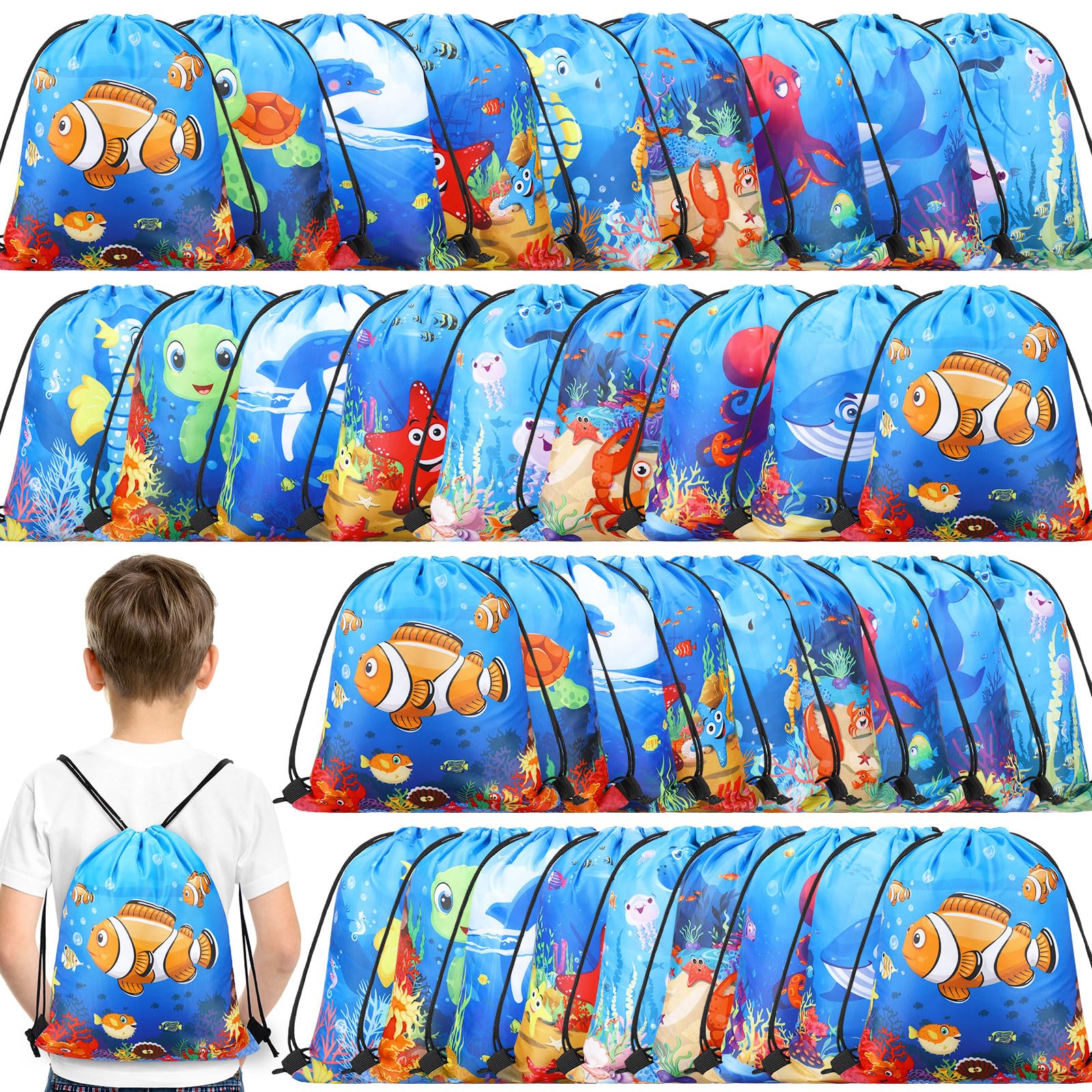 Amazon.com: Sanwuta 18 Pcs Ocean Party Favor Bags Under the Sea Gift ...