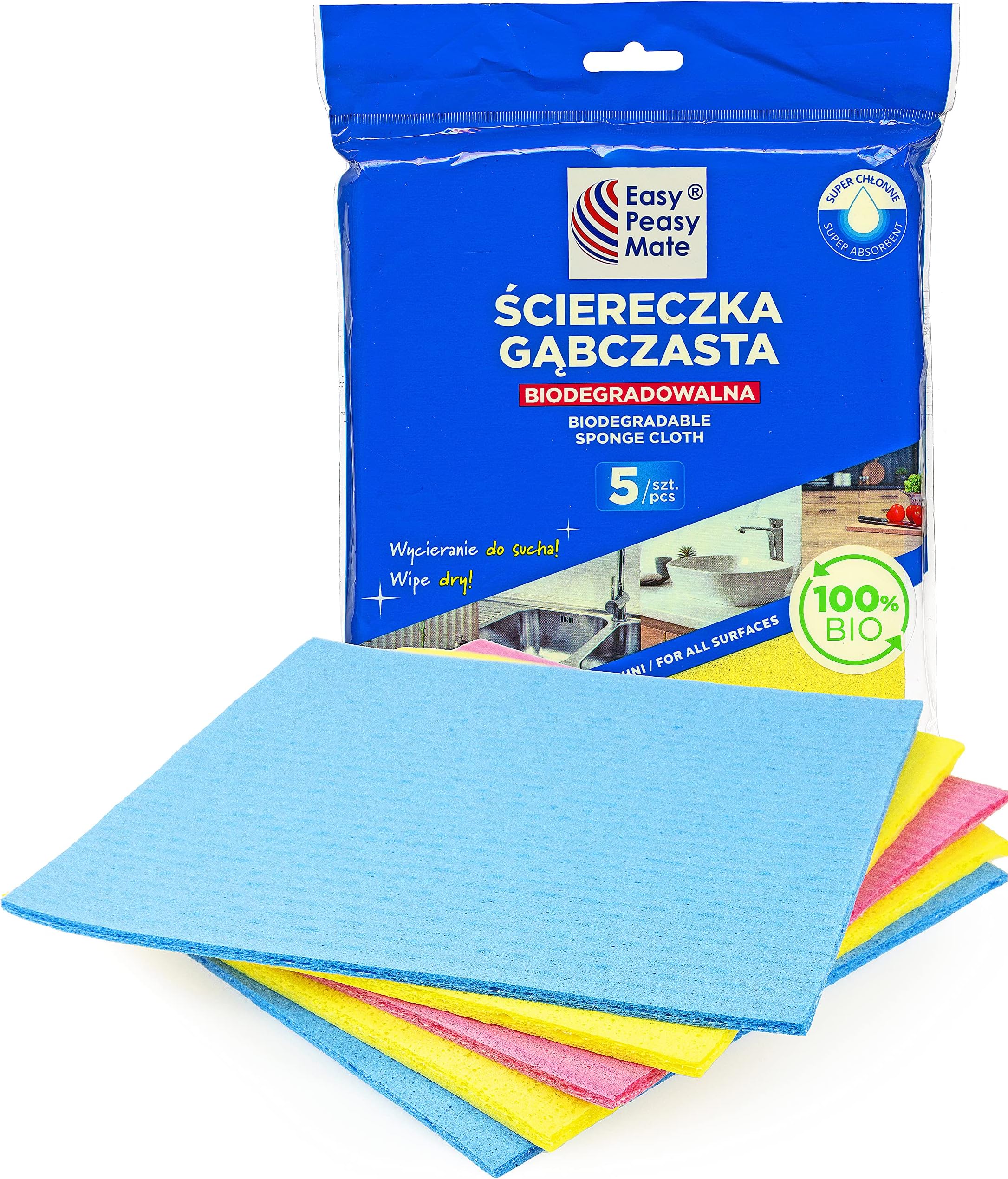 Easy Peasy Mate Sponge Cloth for Washing Up - Super Absorbent Sponge ...