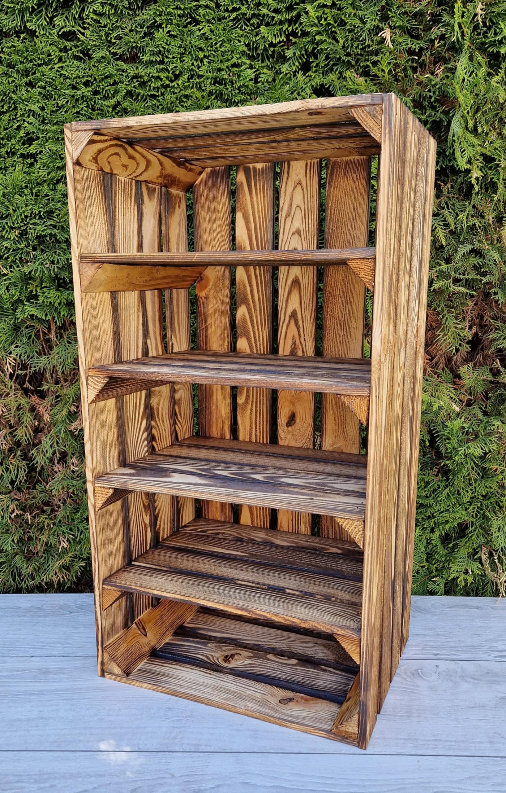 PYXIDAS Durable Wooden Crates For Storage with 4 shelves, 75x40x30 cm ...