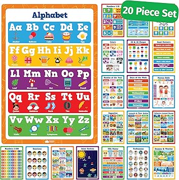 Amazon.com: Classroom Posters - 20pcs Set 16” x 11” Educational Posters ...