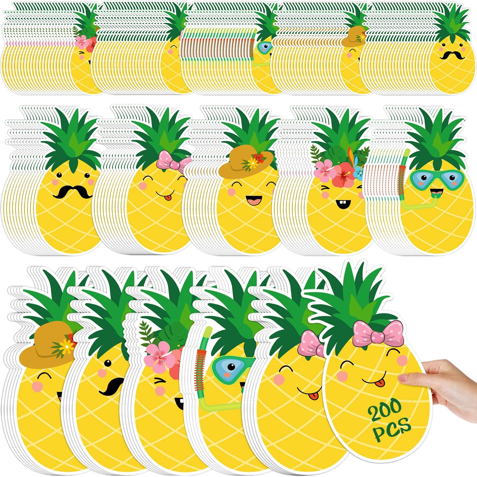 Amazon.com: Pineapple Cutouts 54 Pcs Tropical Cut-Outs for Summer ...