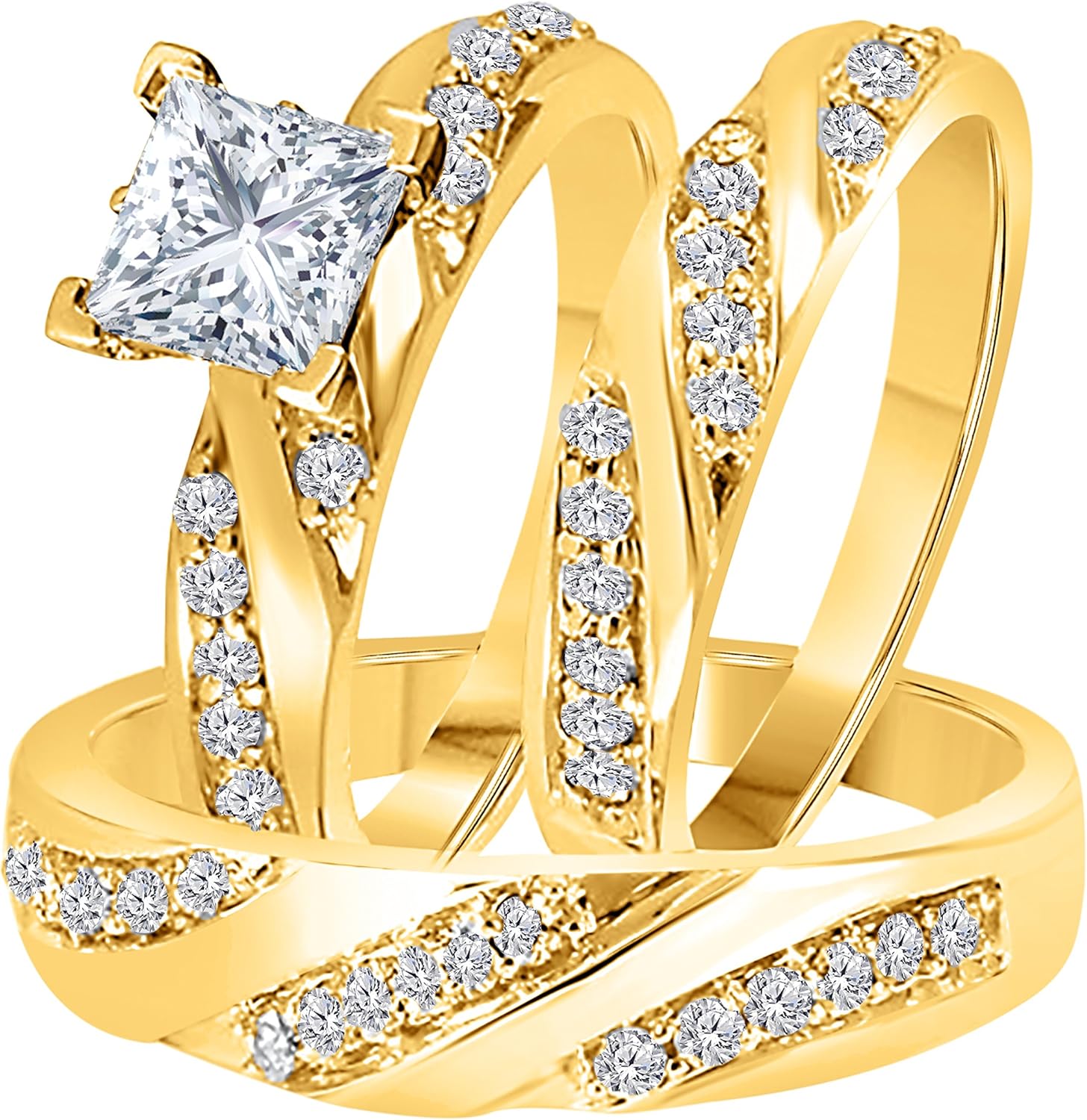His And Hers Wedding Ring Set Online Shop Princees Cut Ct 2 00 Zirconi his-and-hers-wedding-ring-set-online-shop-princees-cut-ct-2-00-zirconi