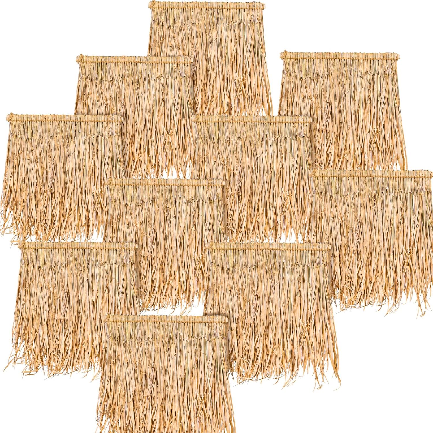 Amazon.com: 10 Pcs 22x20 Inches Natural Mexican Straw Roof Tiki Thatch ...