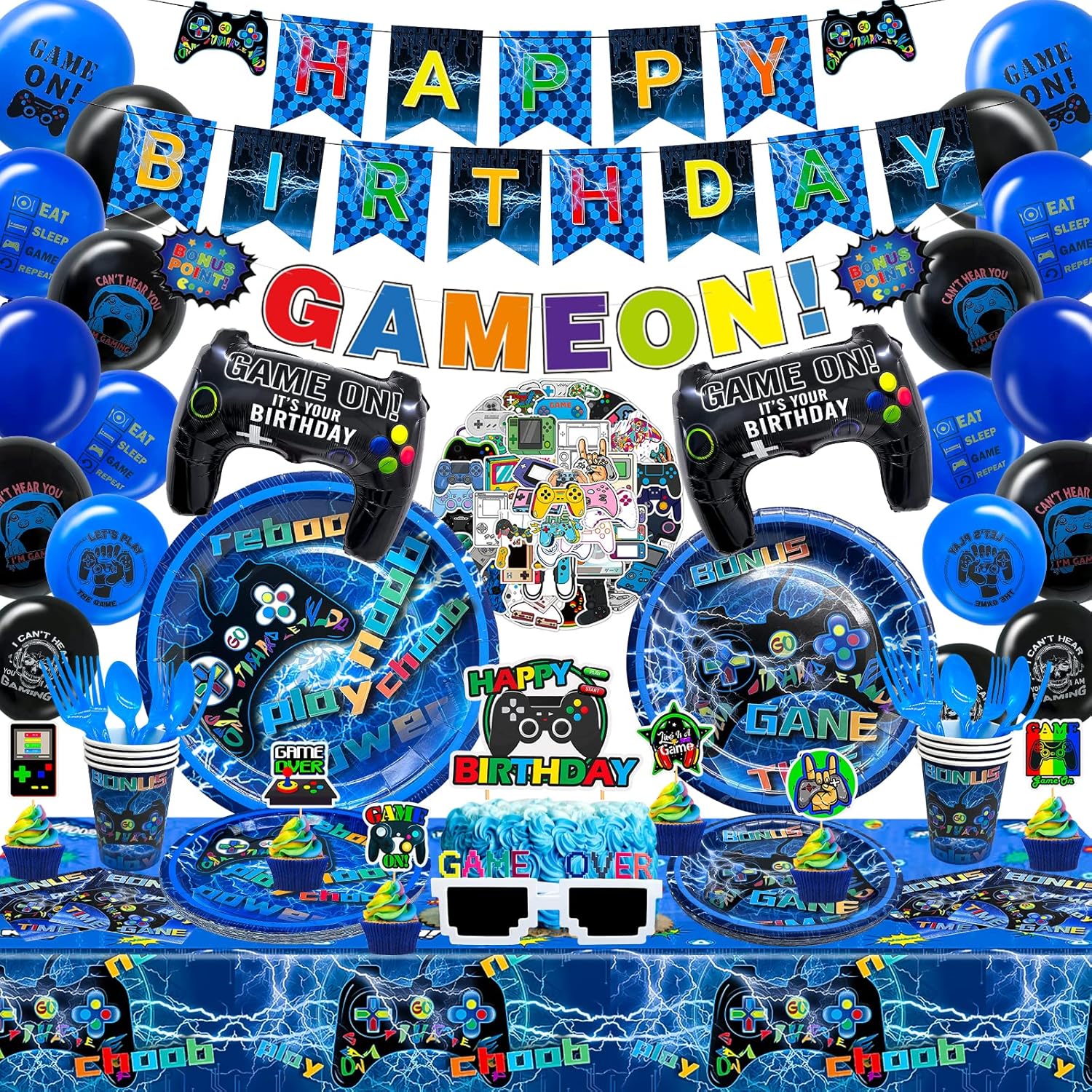Amazon.com: Gamer Birthday Decorations, Gaming Decorations Include ...