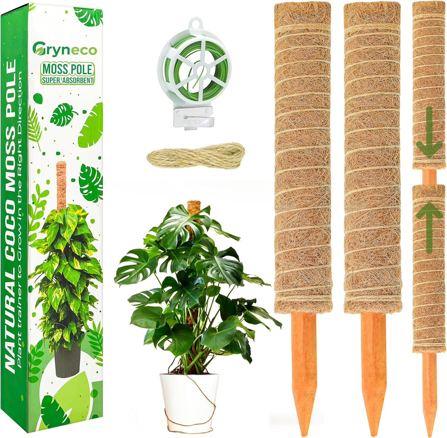 Amazon.com : GRYNECO Moss Pole for Plants Monstera - 28.3” Stackable ...