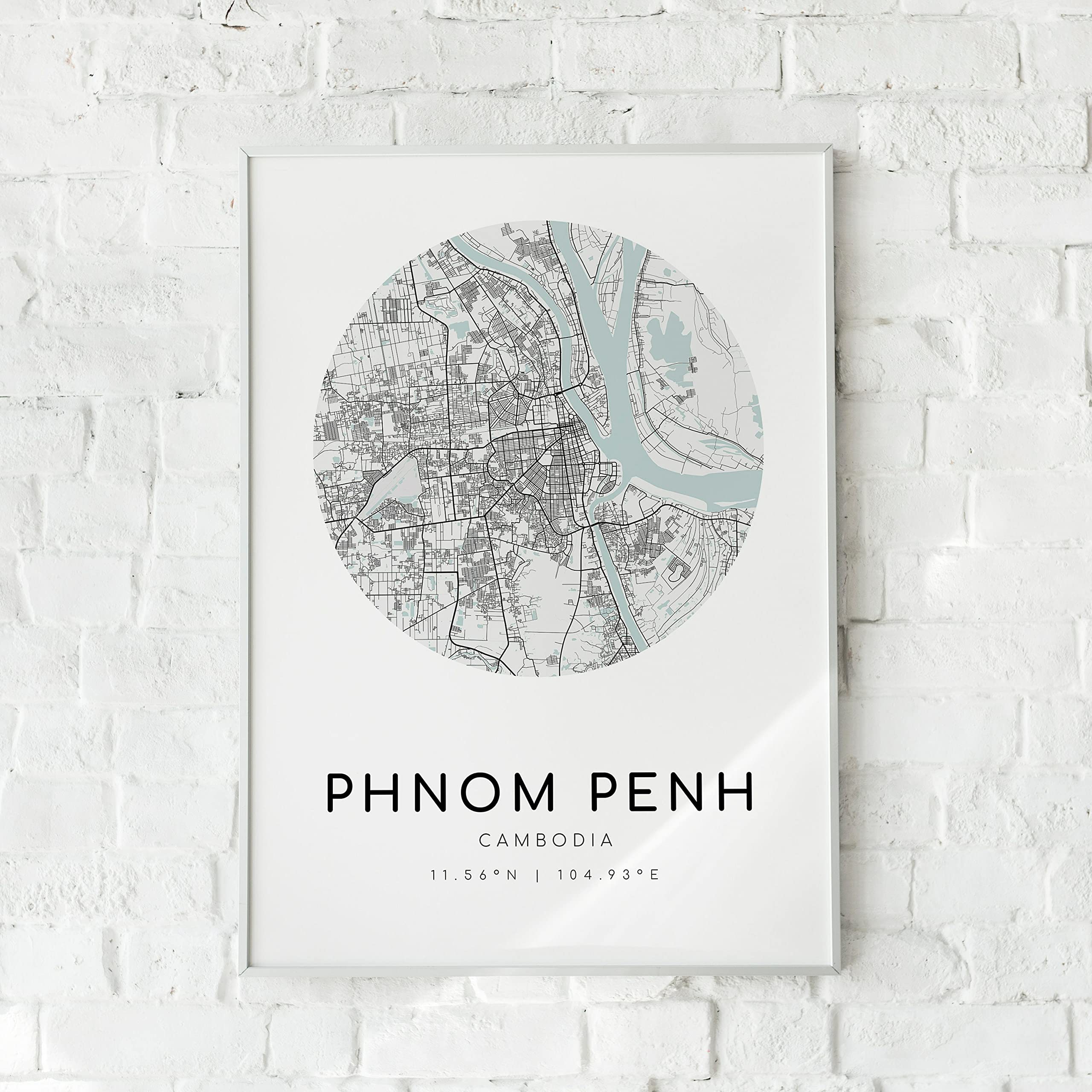 Phnom Penh Map Black And White