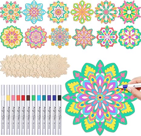 Amazon.com: Cinnvoice 24 Pcs Mandala Painting Set for Adults 12 ...