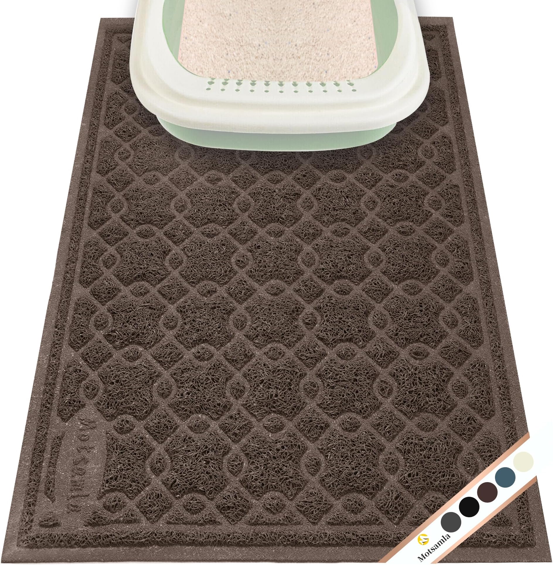 Amazon.com: Motsamla Cat Litter Box Mat, 24" x 17" Large Kitty Litter ...