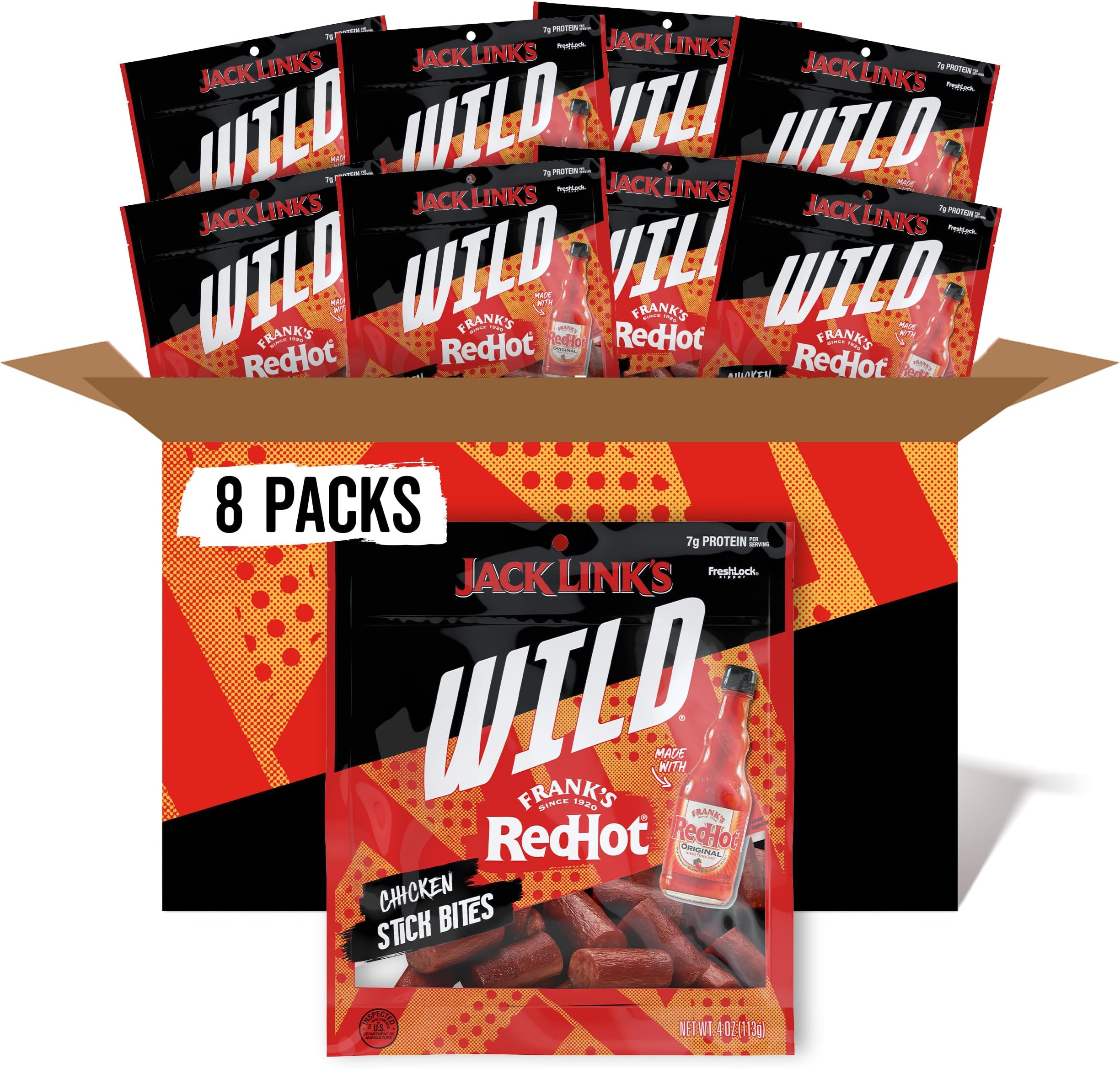 Amazon.com: Jack Link's Wild Chicken Stick Bites Made with Frank's ...