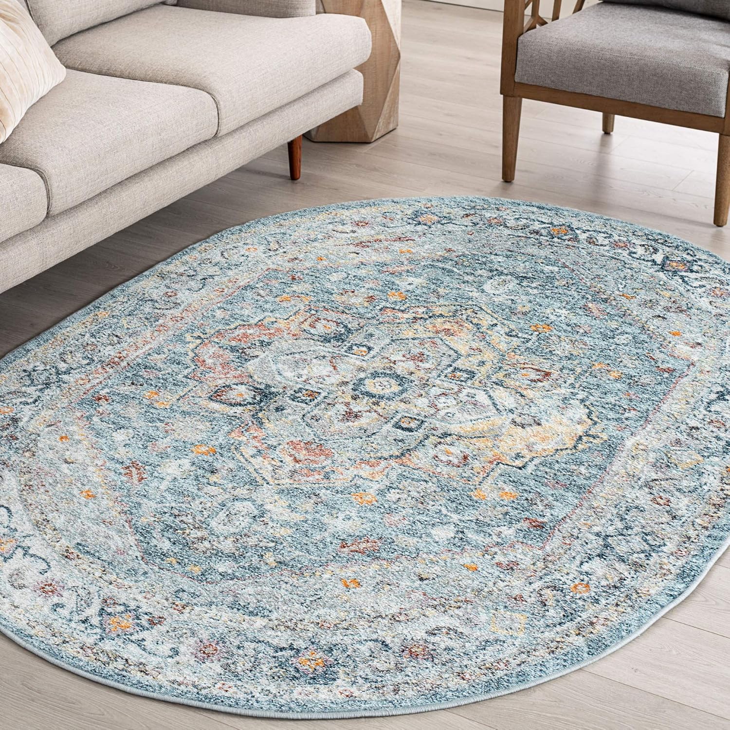 Amazon.com: 5x7 Oval Rug | Traditional Large Area Rugs for Living Room ...