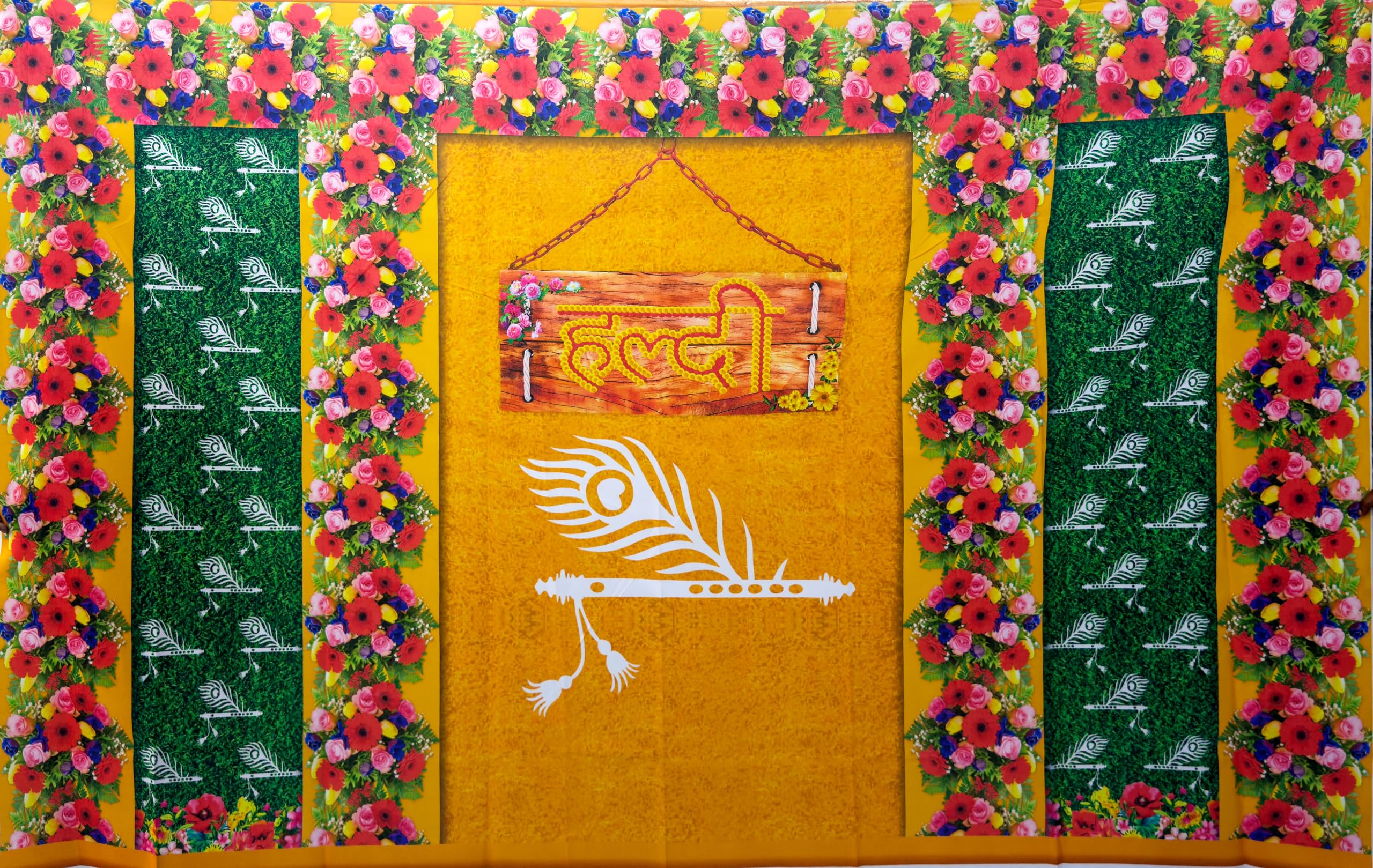 Talambralu Haldi with Flute Design Backdrop Cloth for All Festivals ...