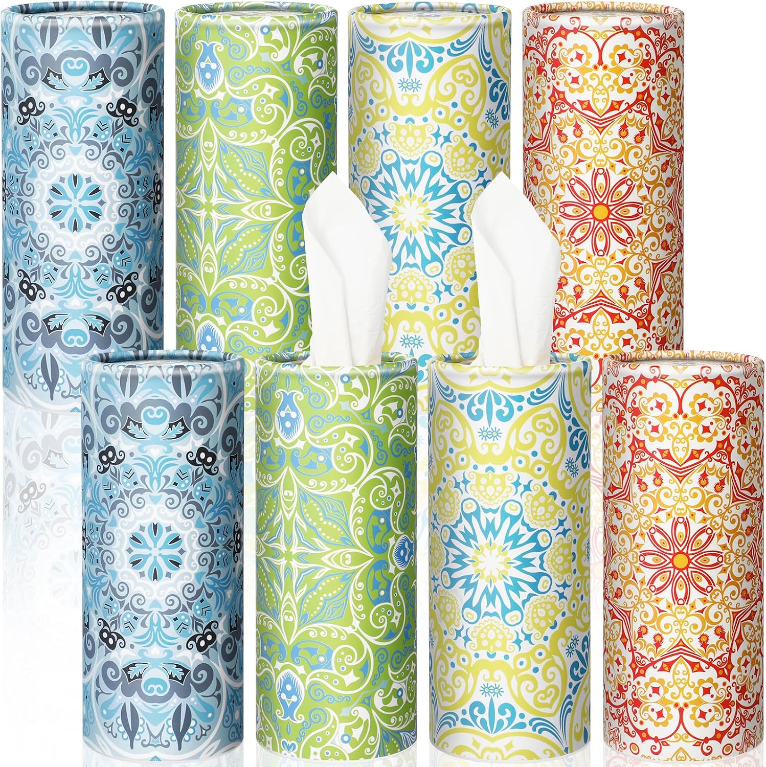 Amazon.com: Dandat 8 Pcs Car Tissues Cylinder Holder Boxes with 400 ...