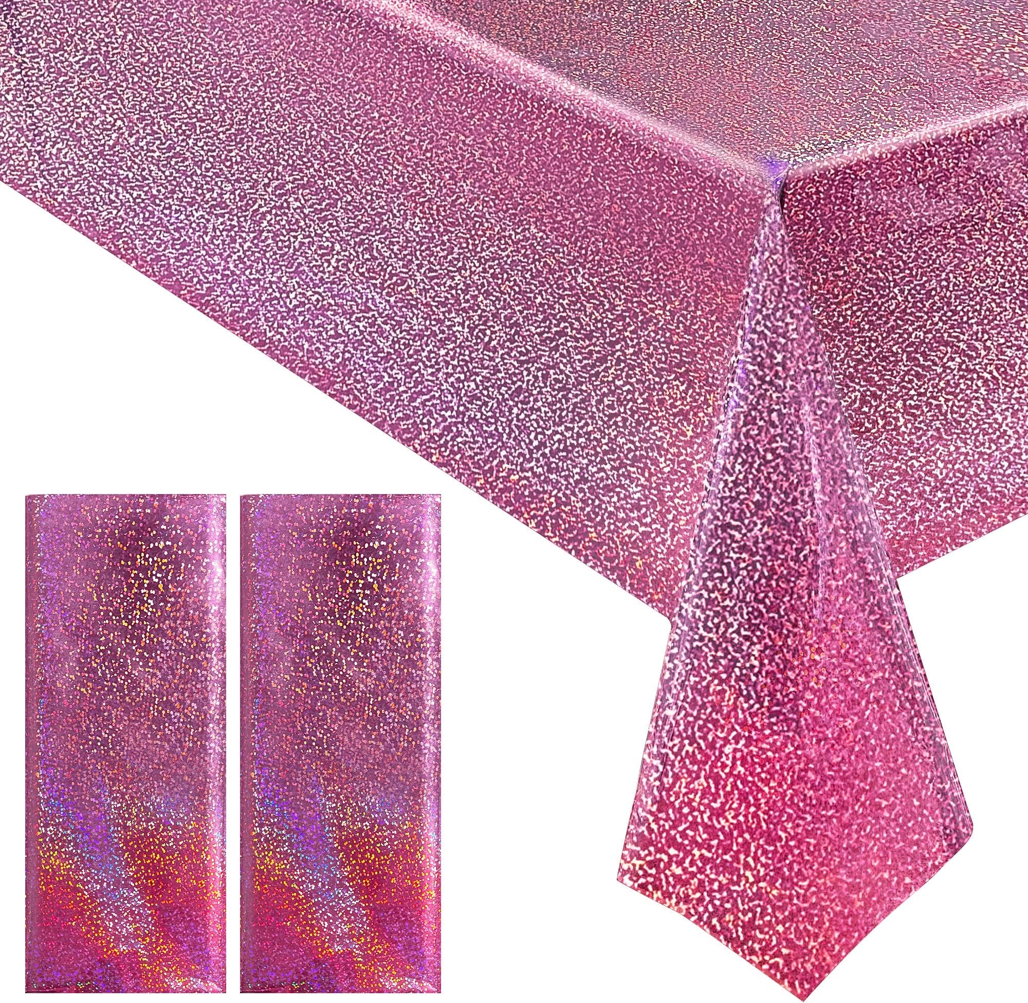 Amazon.com: 3 Pink Plastic Table Cover Decorations for Girls Women ...