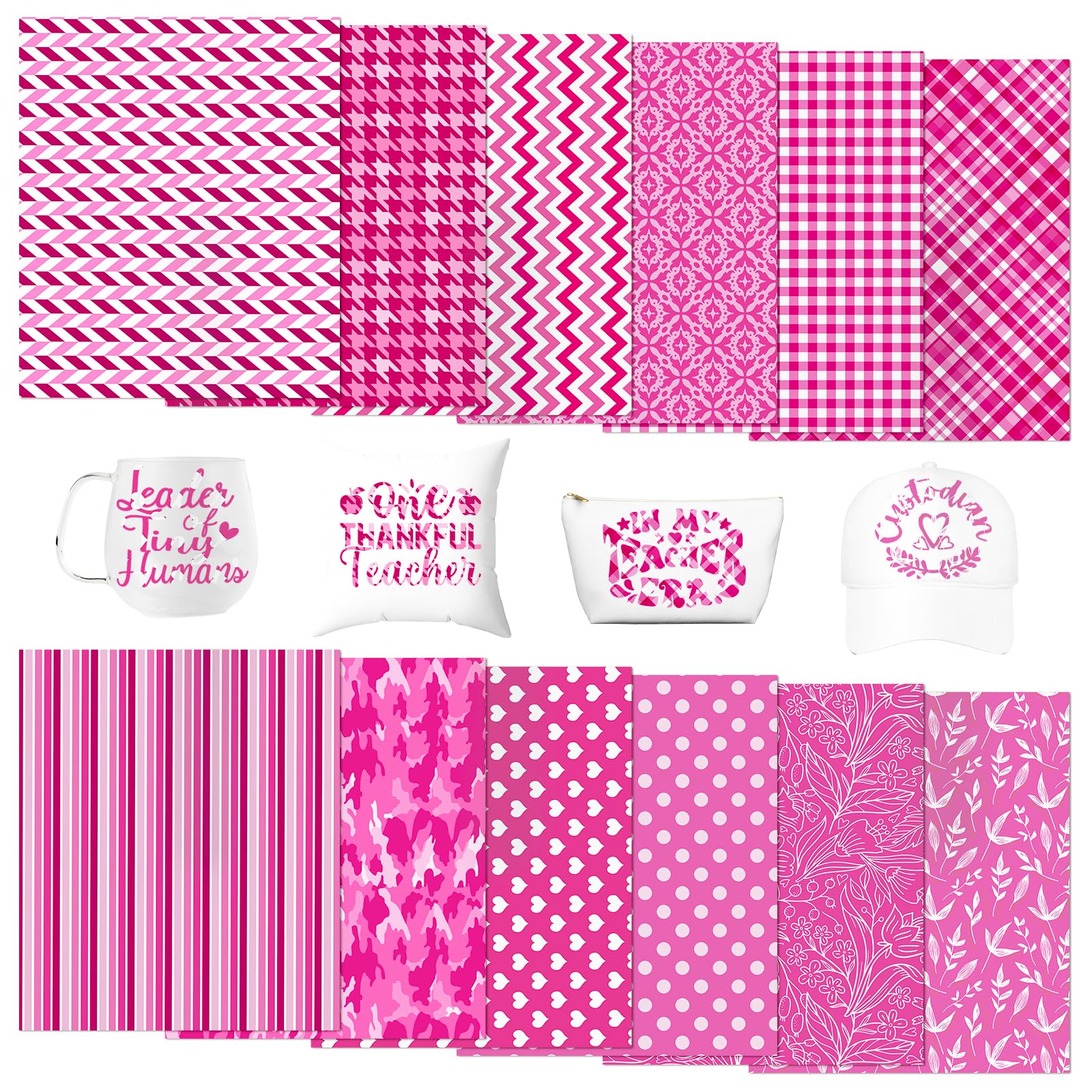 Amazon.com: Tintnut Pink Plaid Sublimation Ink Transfer Sheets - 12 ...