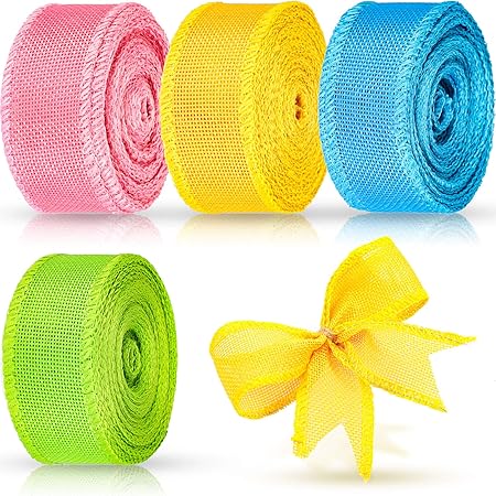 Amazon.com: 6 Rolls 30 Yards Flower Daisy Wired Edge Ribbon Polka Dot ...