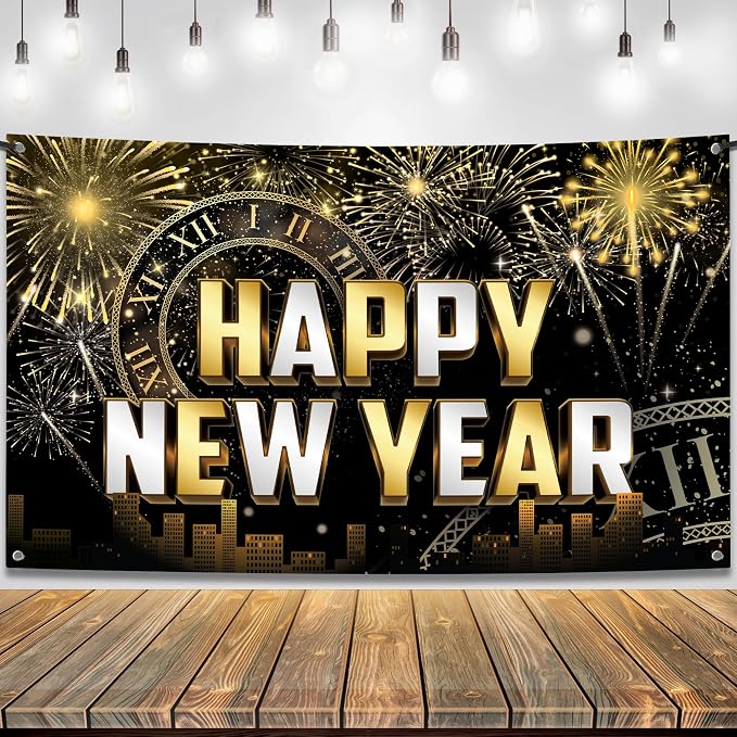 Amazon.com: KatchOn, XtraLarge Happy New Year Banner - 72x44 Inch | New ...