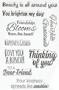 Amazon.com: Art Impressions Watercolor Cling Rubber Stamp Sentiments ...