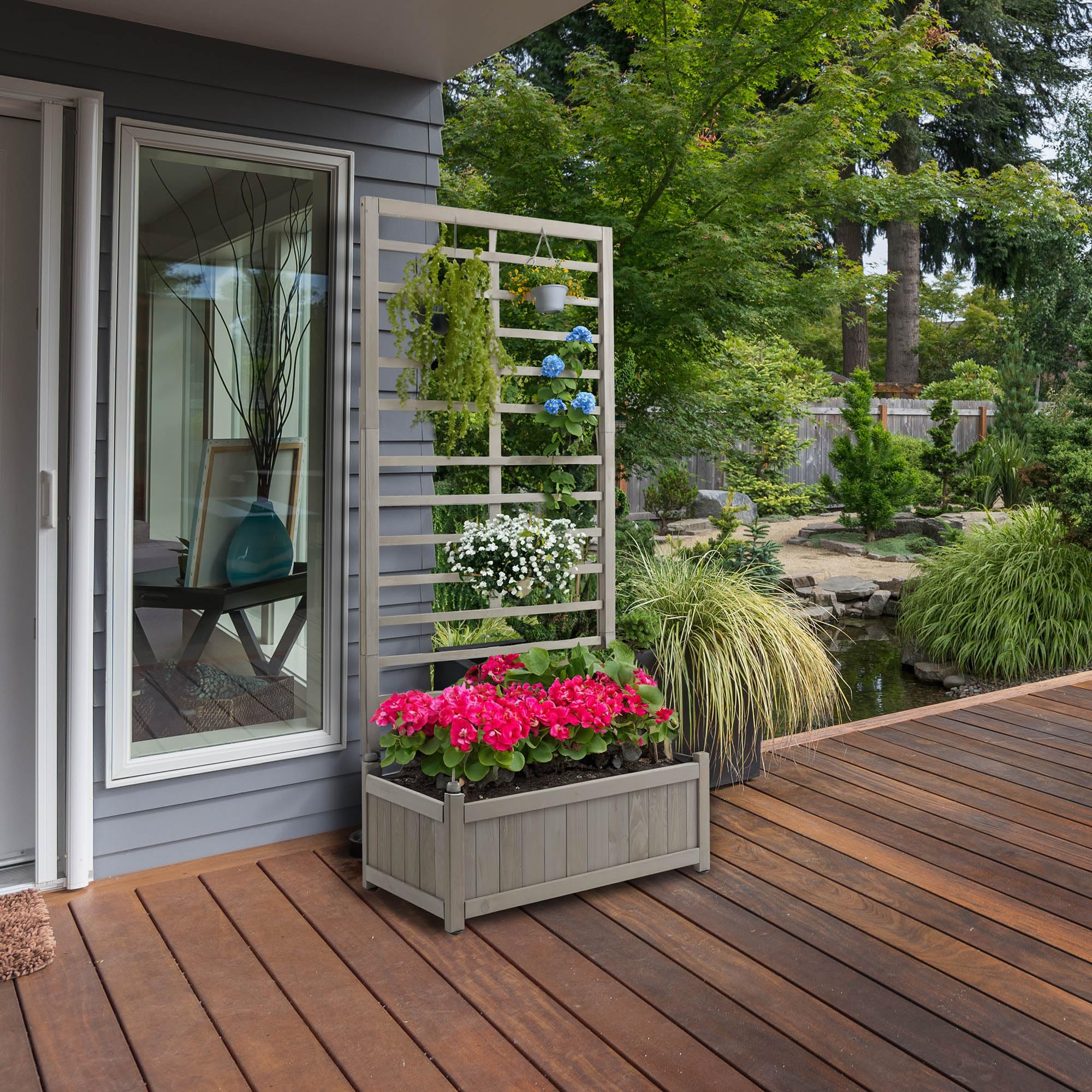 Snapklik.com : Casafield Set Of Two Wooden Climbing Planter Boxes ...