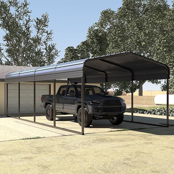Amazon.com: MUPATER 12' x 20' Carport, Outdoor Metal Carport Tent ...