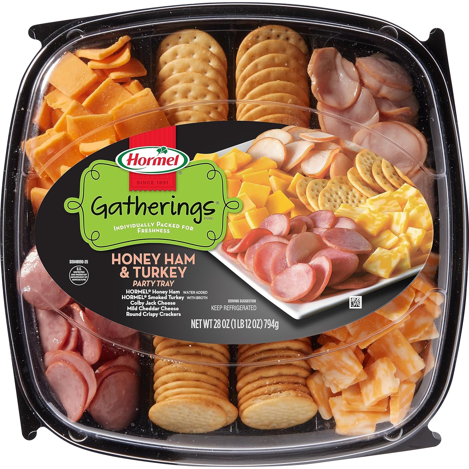 Amazon.com: Hormel Gatherings, Honey Ham & Turkey Party Tray, 28 Oz ...